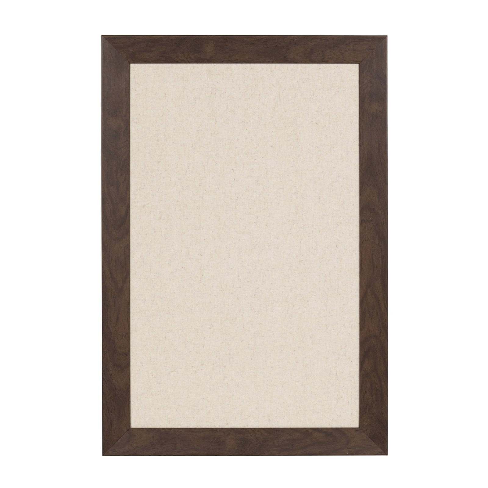 designovation beatrice framed linen fabric pinboard, 23x29, walnut ...