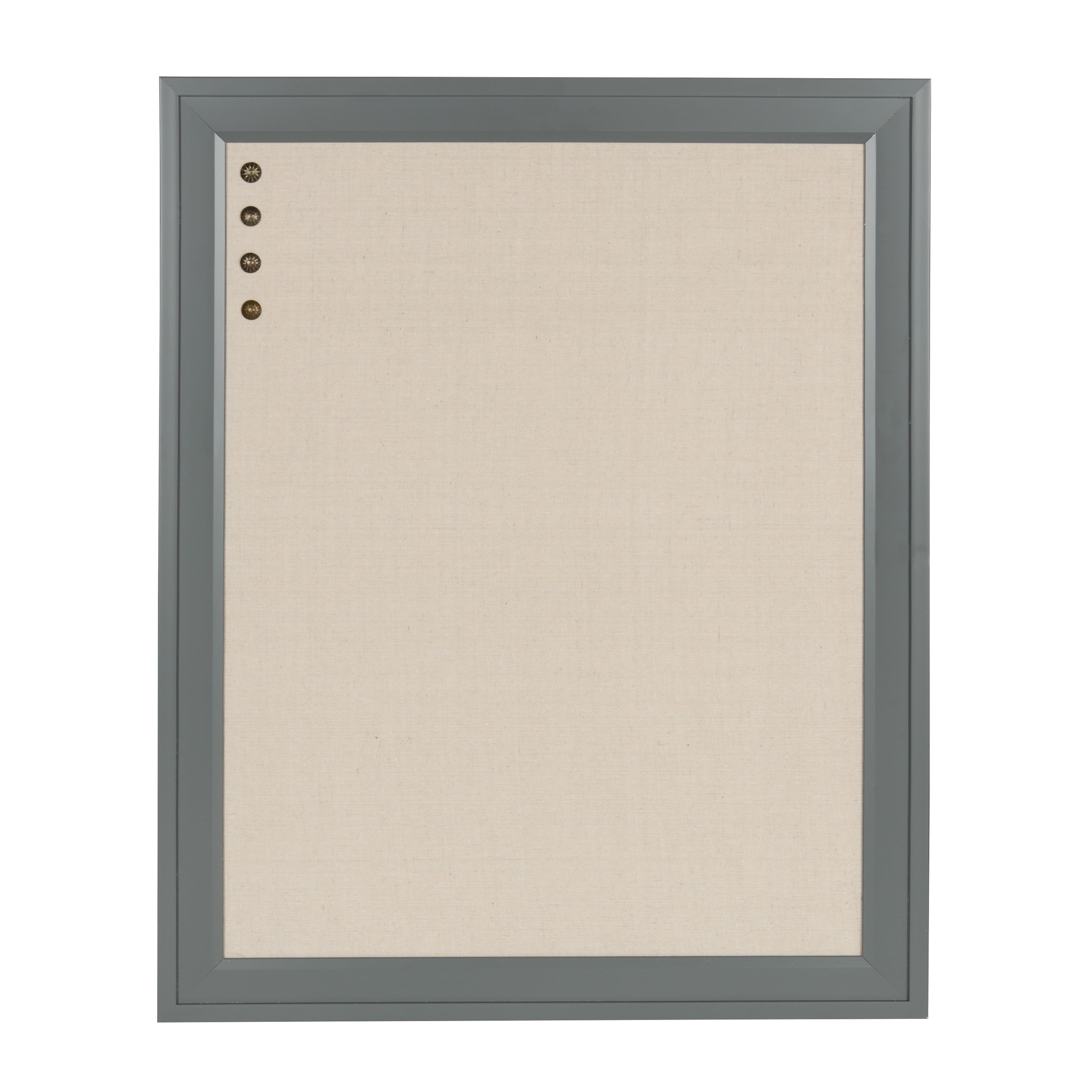 DesignOvation Bosc Framed Linen Fabric Pinboard, 23.5x29.5, Gray ...