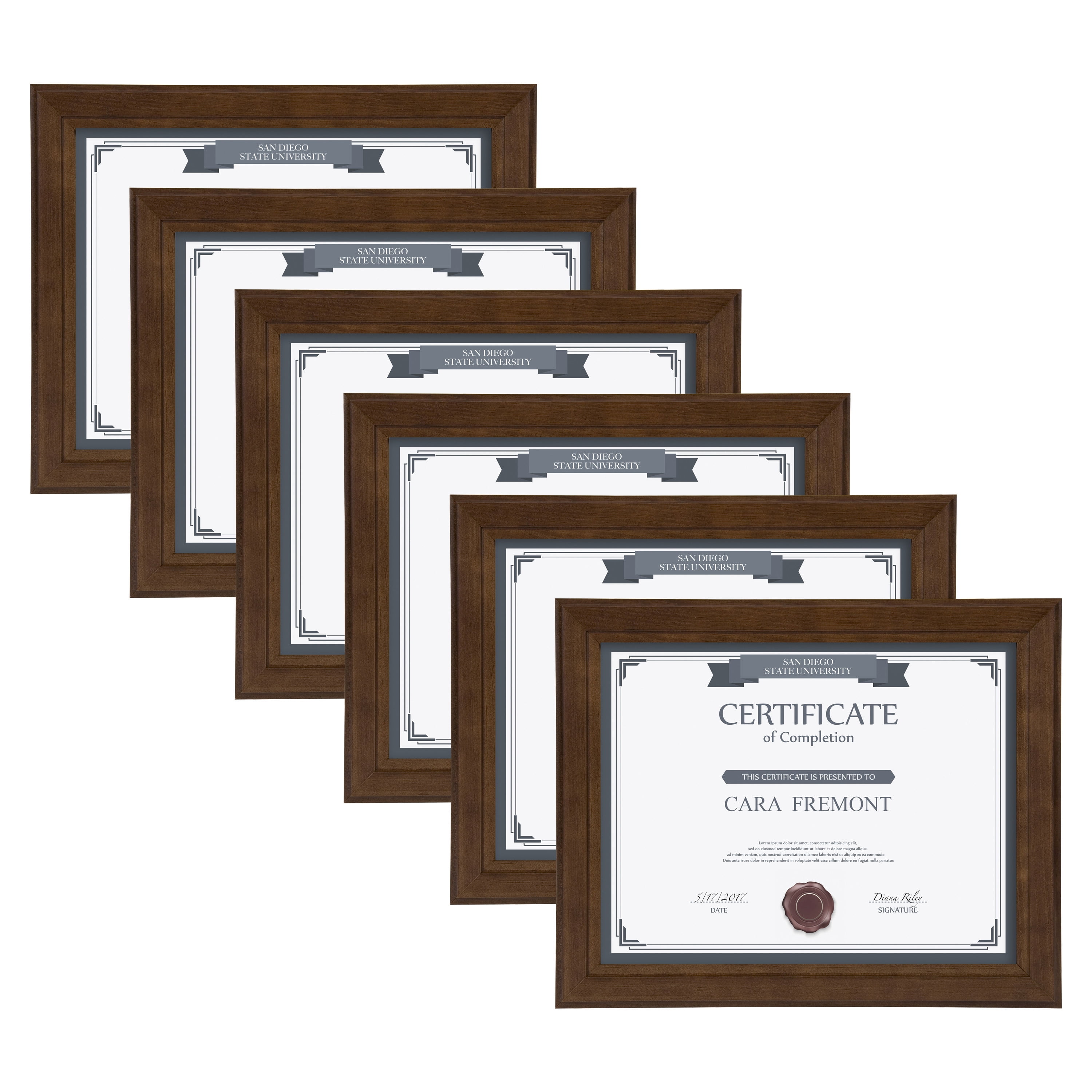 DesignOvation Kieva Solid Wood Document Frames, Espresso Brown 8.5x11 ...