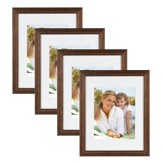 DesignOvation Kieva Solid Wood Picture Frames, Distressed Espresso ...