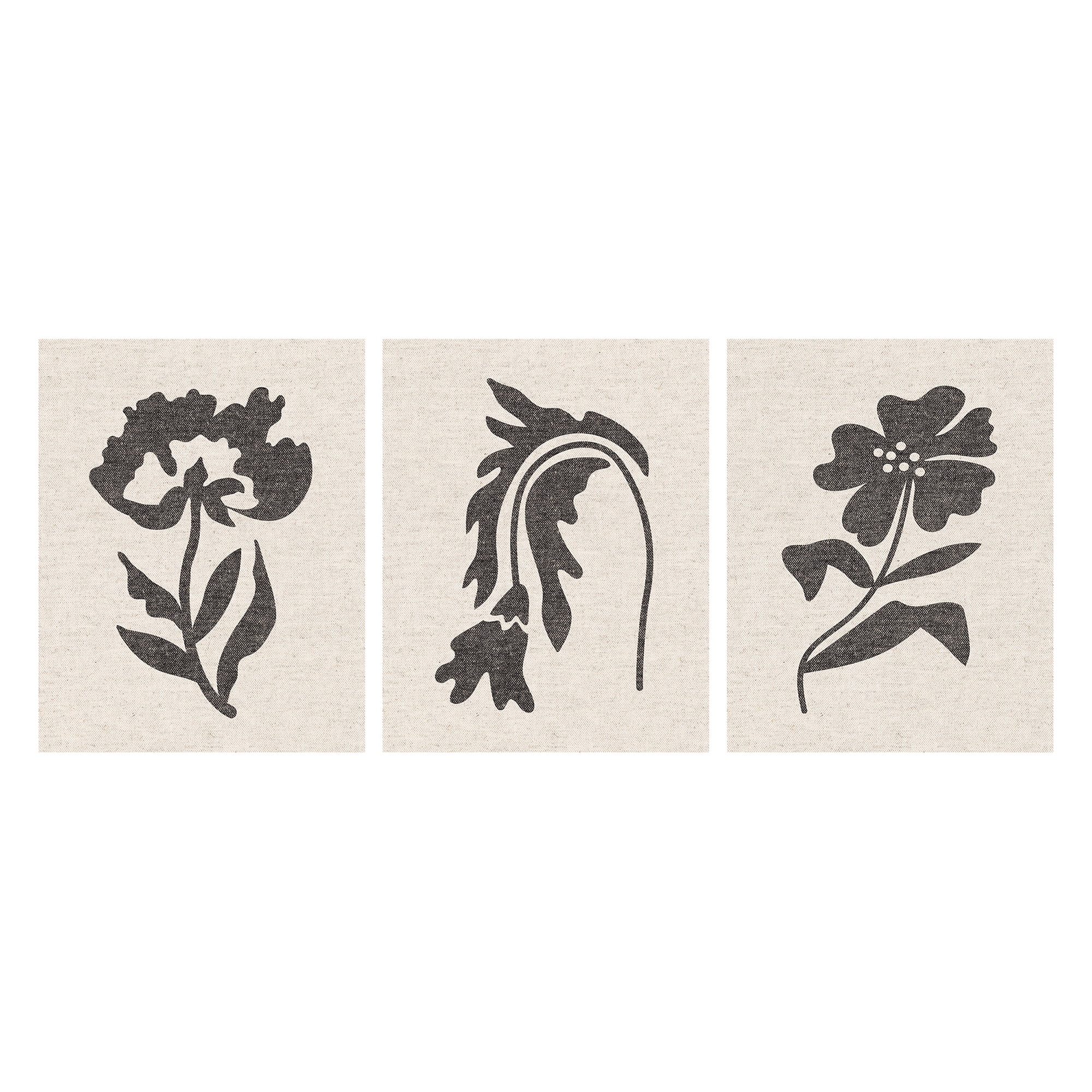 DesignOvation Scandi Floral Gray Unframed Art Prints 11” x 14” Set of 3 by The Creative Bunch ...