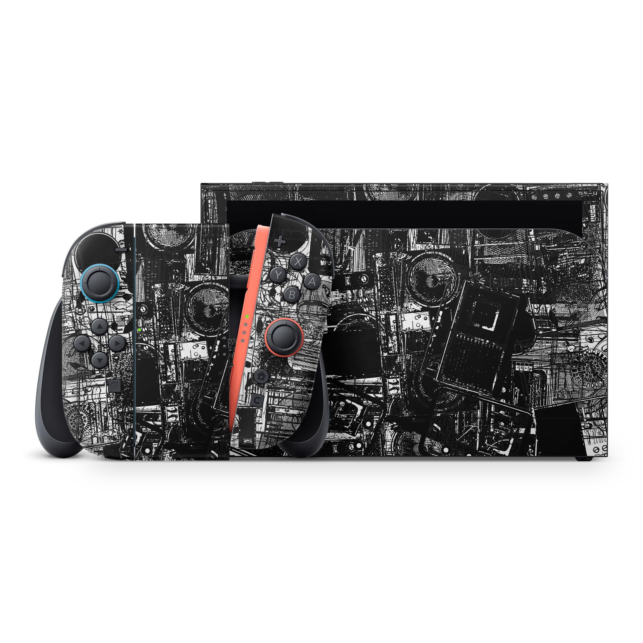 DesignSkinz Abstract Black & White Radio Speakers Full-Body Skin Decal ...