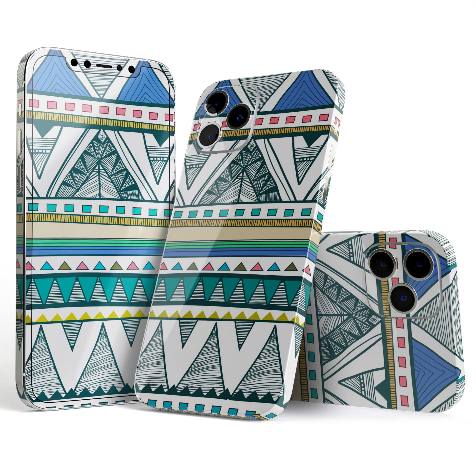 DesignSkinz Abstract Blue and Green Triangle Aztec Full-Body Skin Decal ...