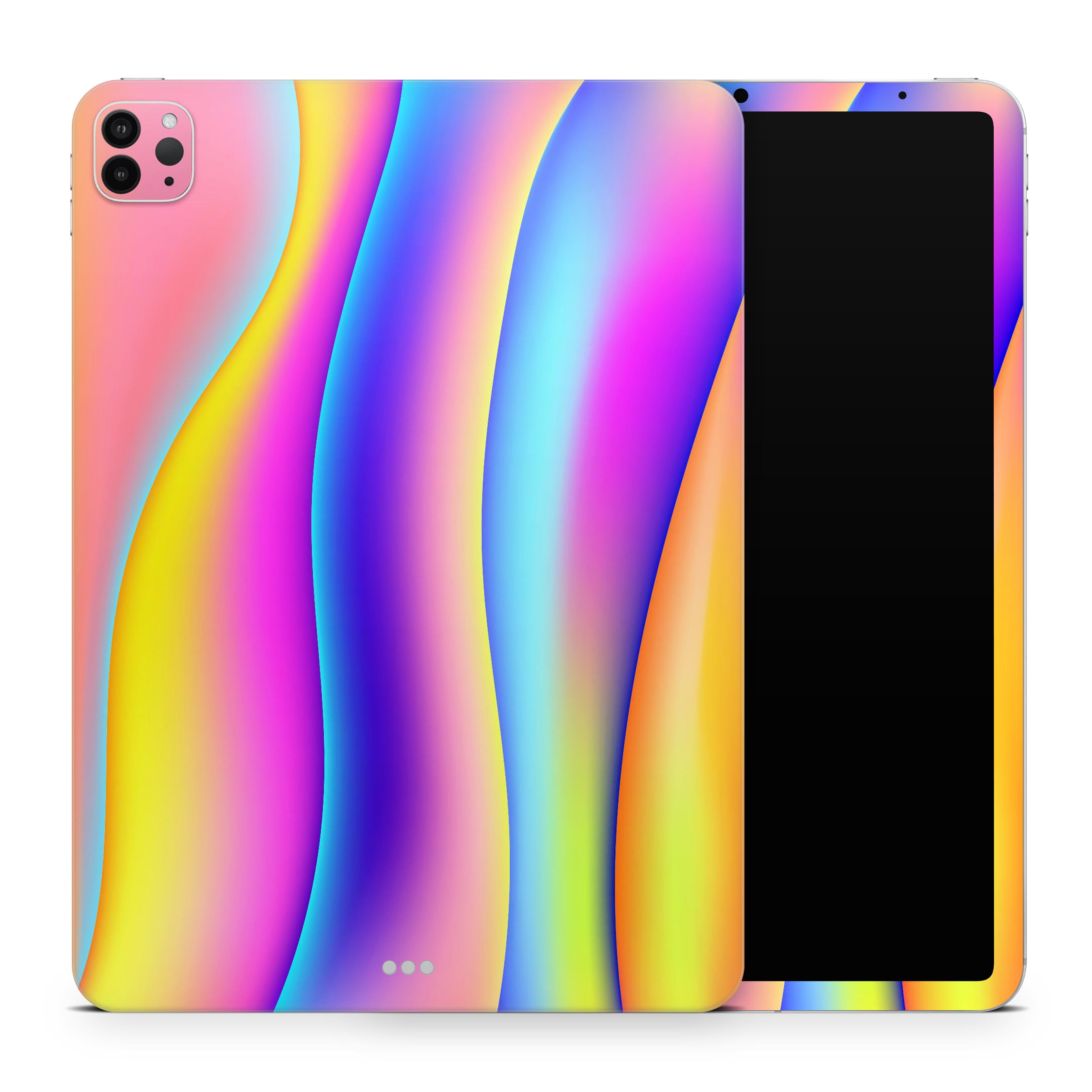 DesignSkinz Abstract Neon Wave V1 Full-Body Skin Decal Wrap Cover for iPad Pro 12.9” 4th Gen ...