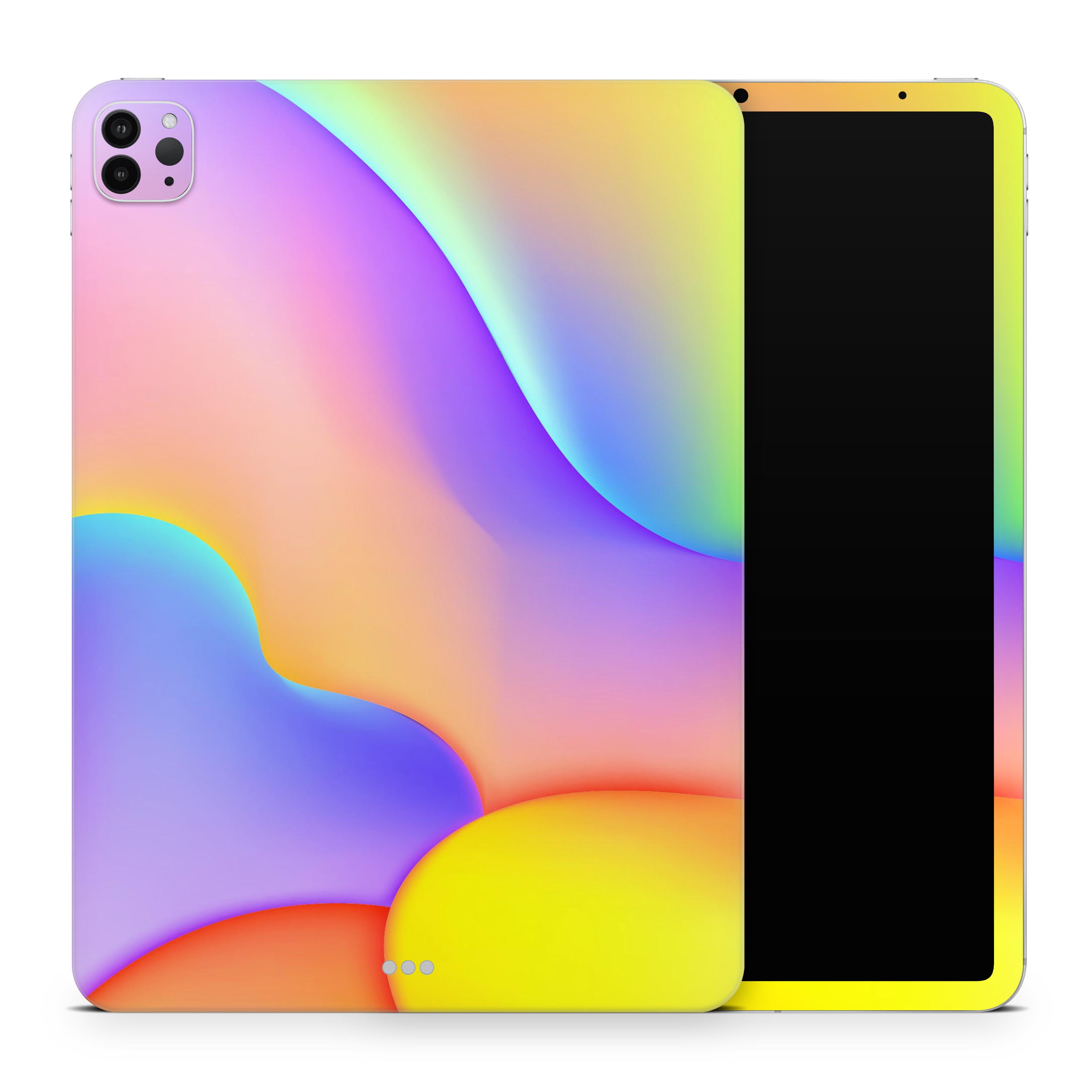 DesignSkinz Abstract Neon Wave V4 Full-Body Skin Decal Wrap Cover for iPad Pro 12.9” 4th Gen ...