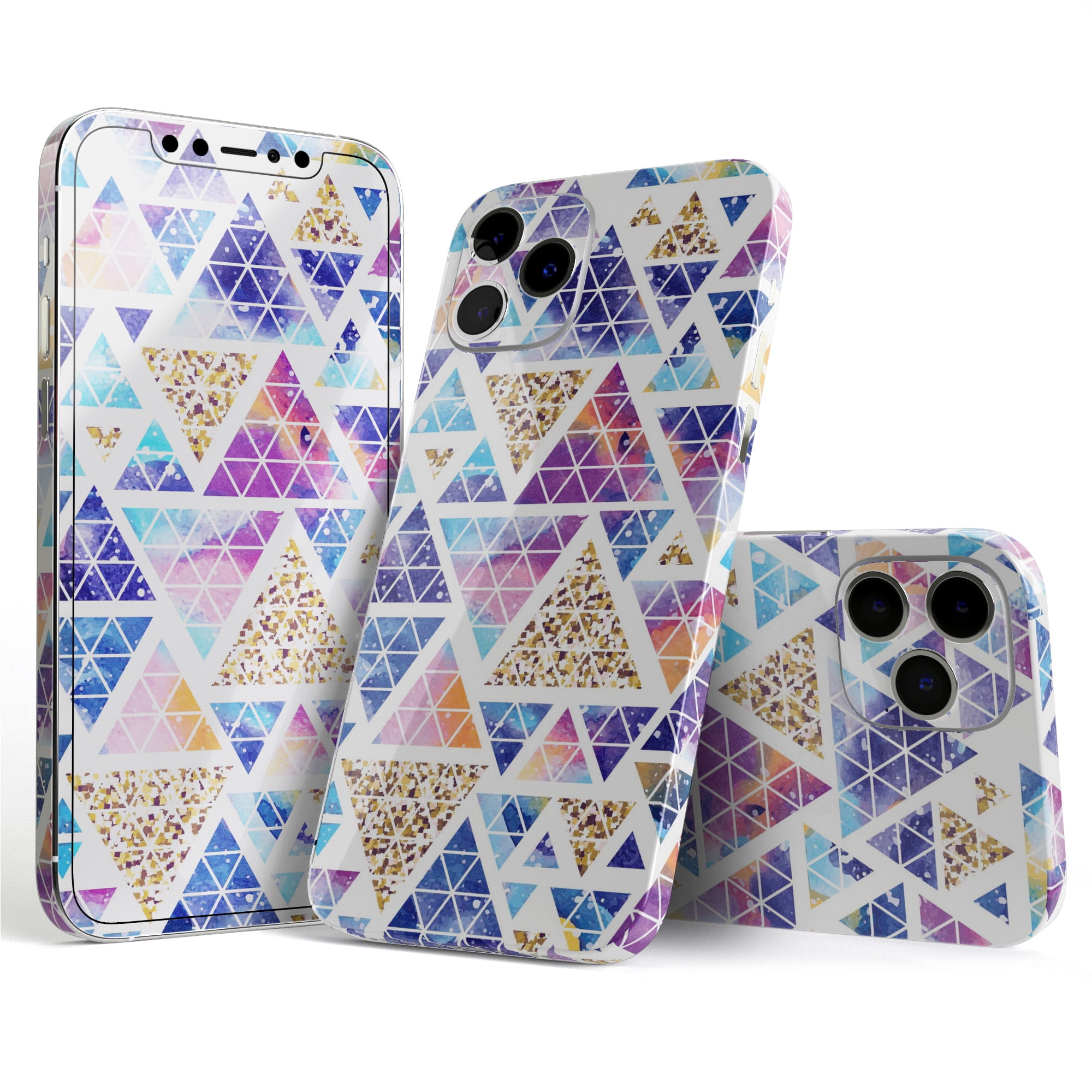 DesignSkinz Abstract Triangular Watercolor Shapes Full-Body Skin Decal Wrap Cover for iPhone 12 ...