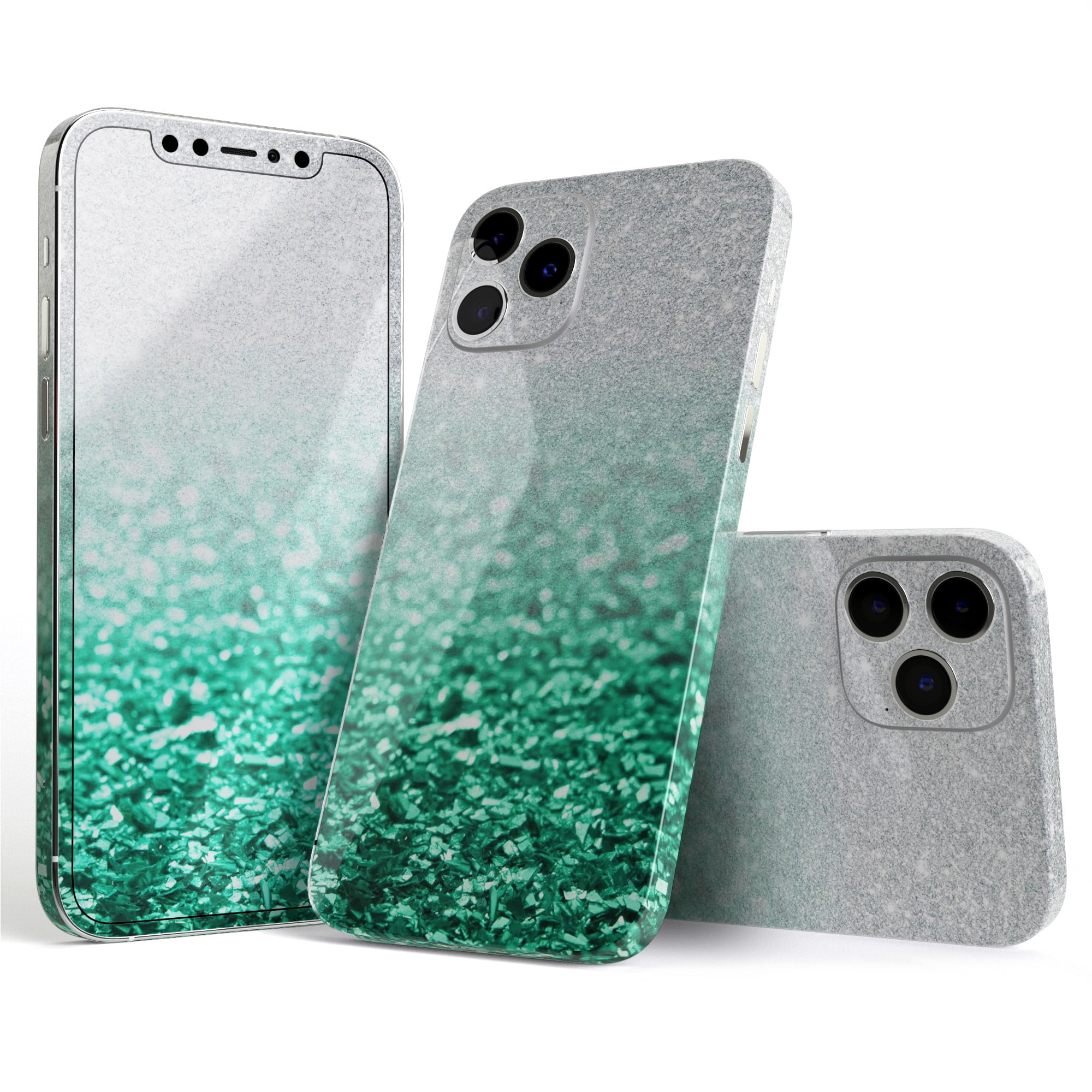 DesignSkinz Aqua Green & Silver Glimmer Fade Full-Body Skin Decal Wrap ...