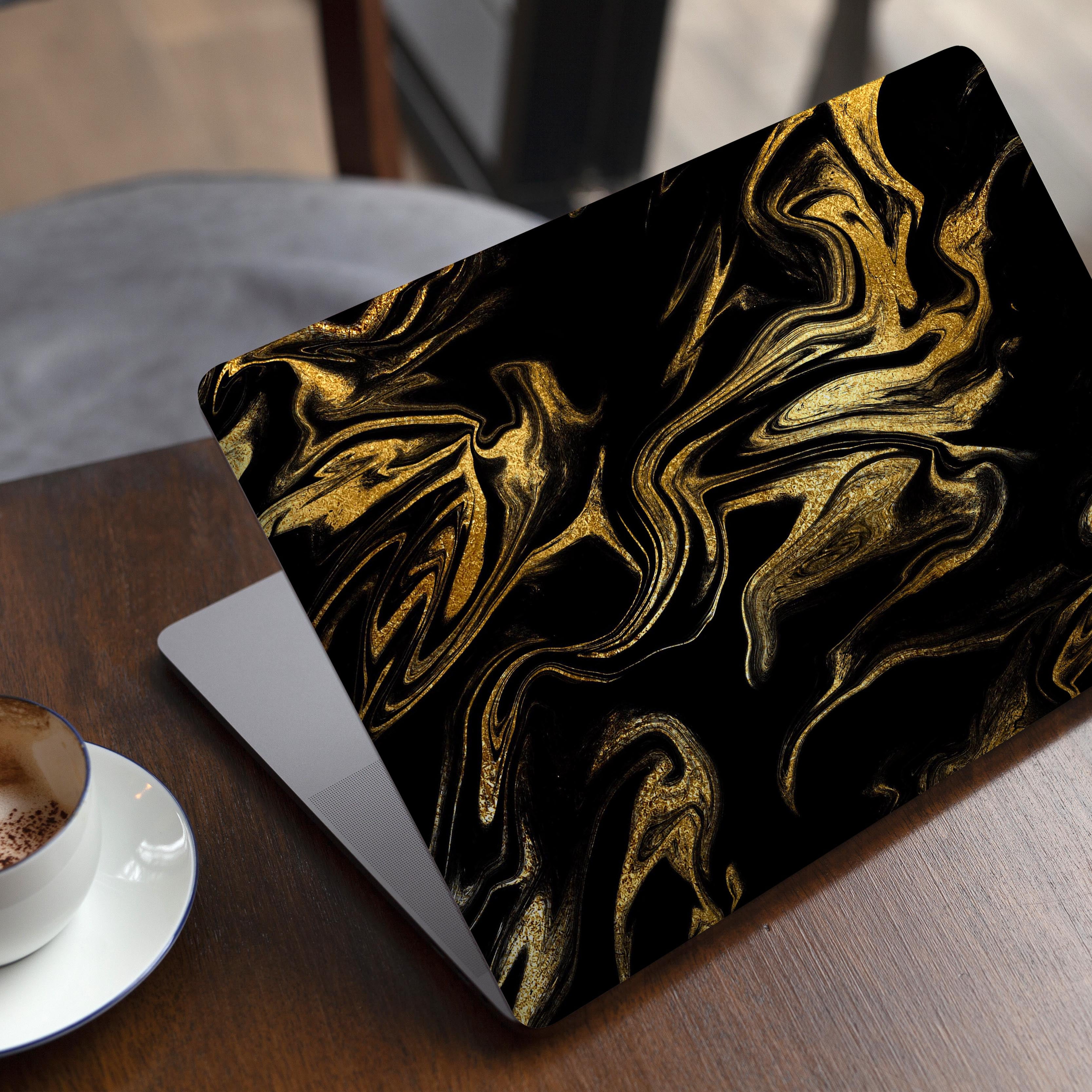 DesignSkinz Black & Gold Marble Swirl V7 Full-Body Skin Decal Wrap ...