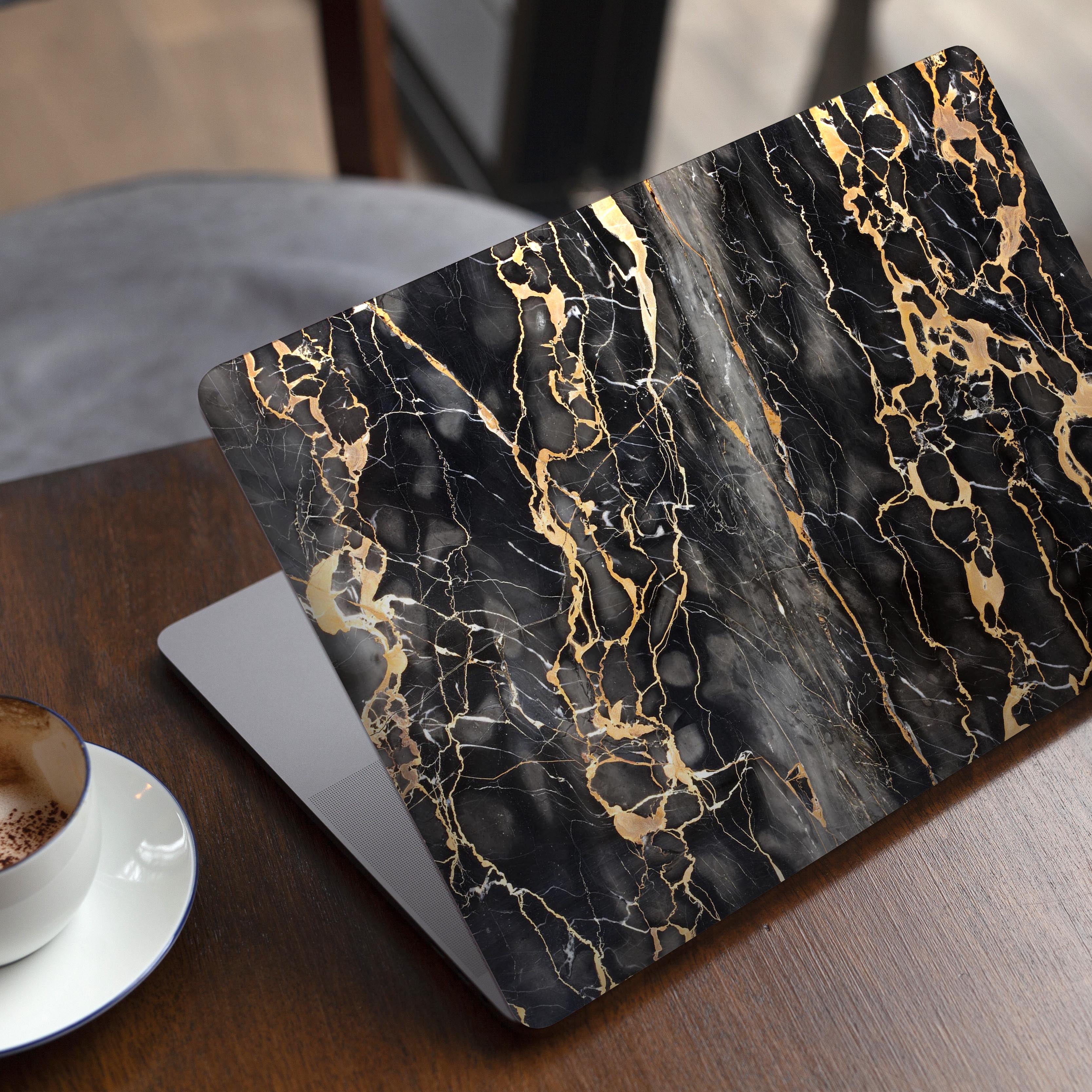 DesignSkinz Black and Gold Marble Surface Full-Body Skin Decal Wrap ...