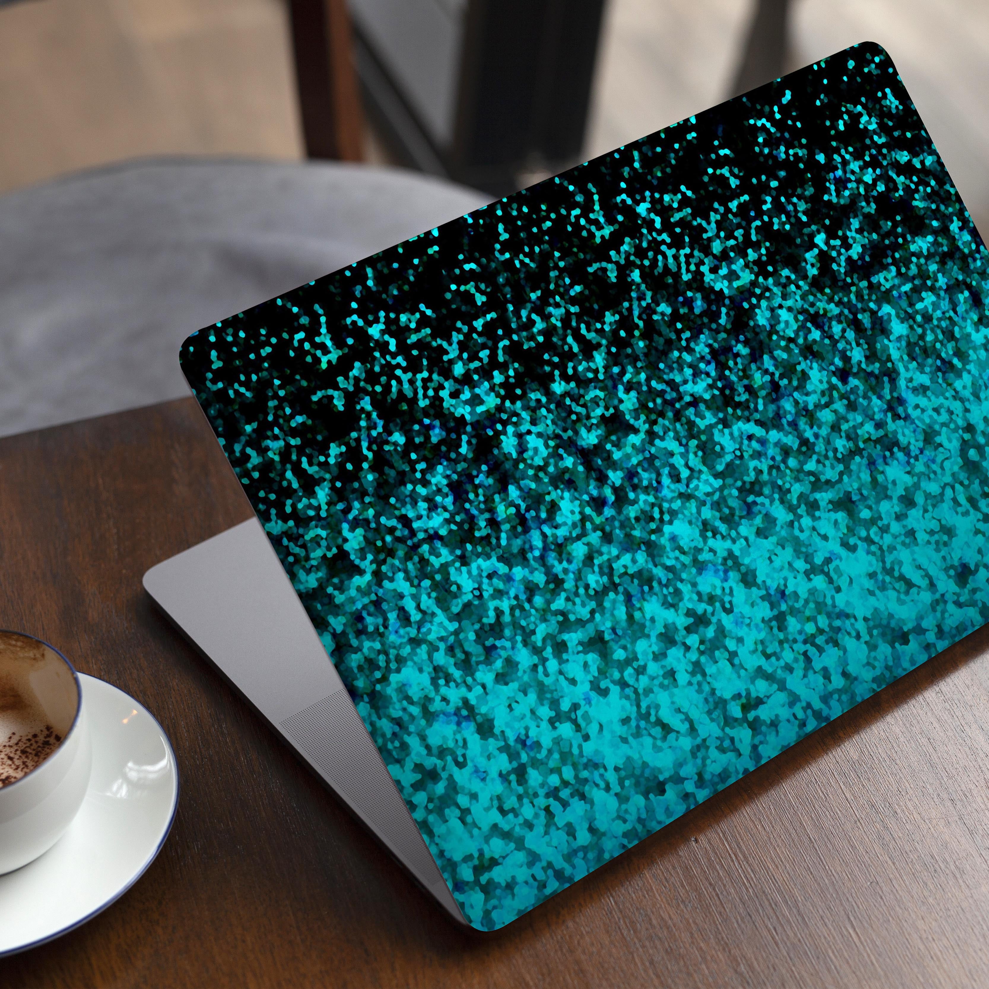 DesignSkinz Black and Turquoise Unfocused Sparkle Print Full-Body Skin ...