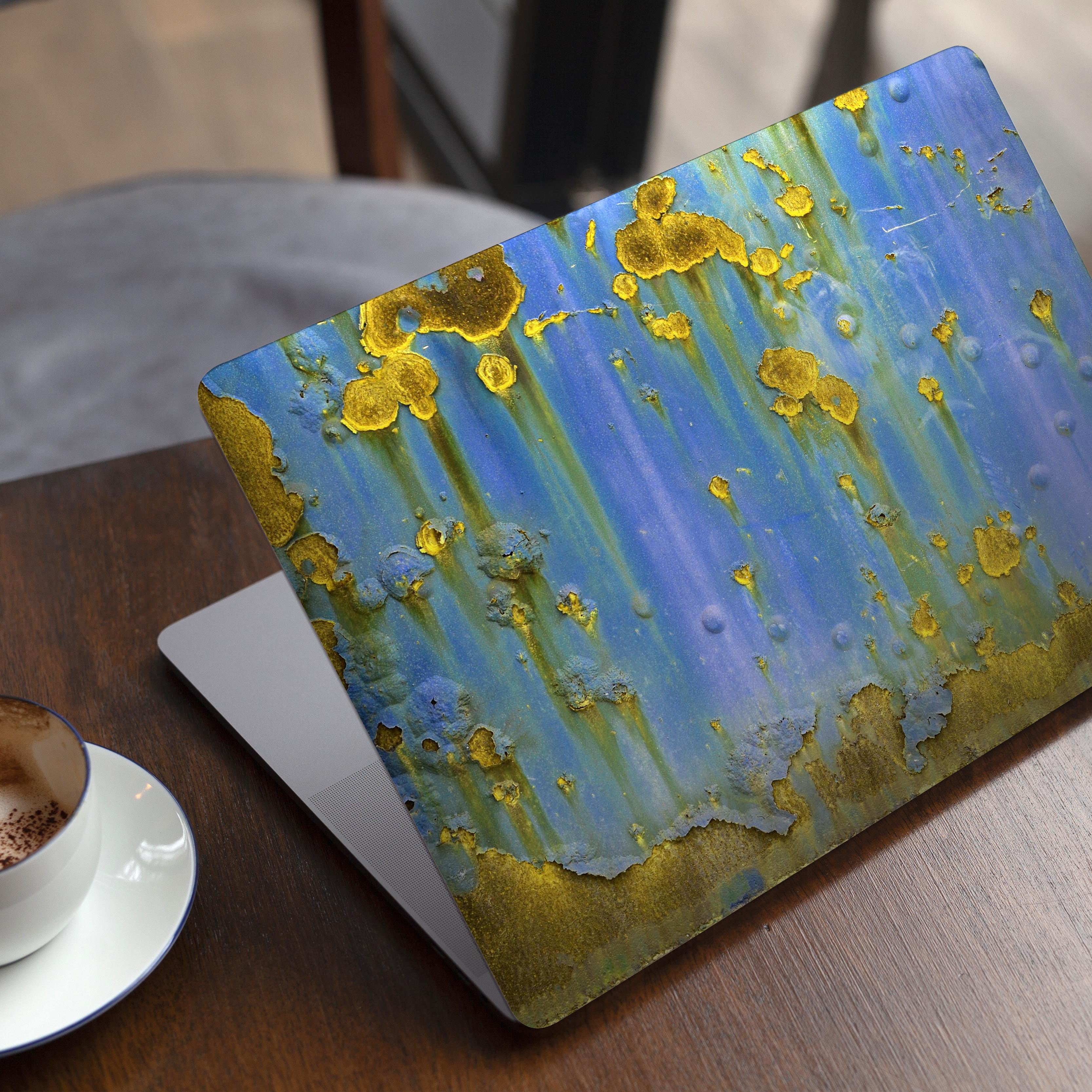 DesignSkinz Blue Metal with Gold Rust Full-Body Skin Decal Wrap Cover ...