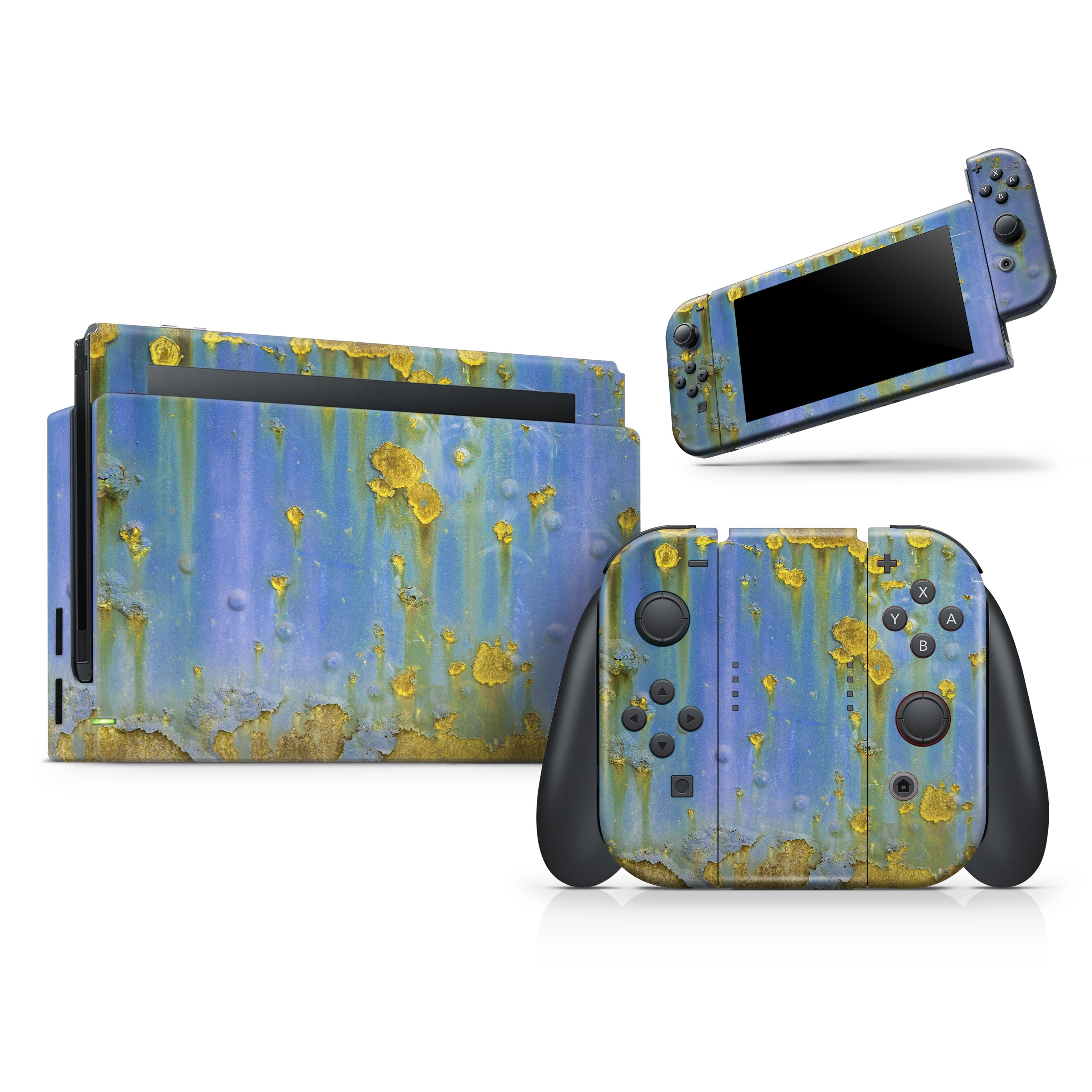 DesignSkinz Blue Metal with Gold Rust Full-Body Skin Decal Wrap Cover ...