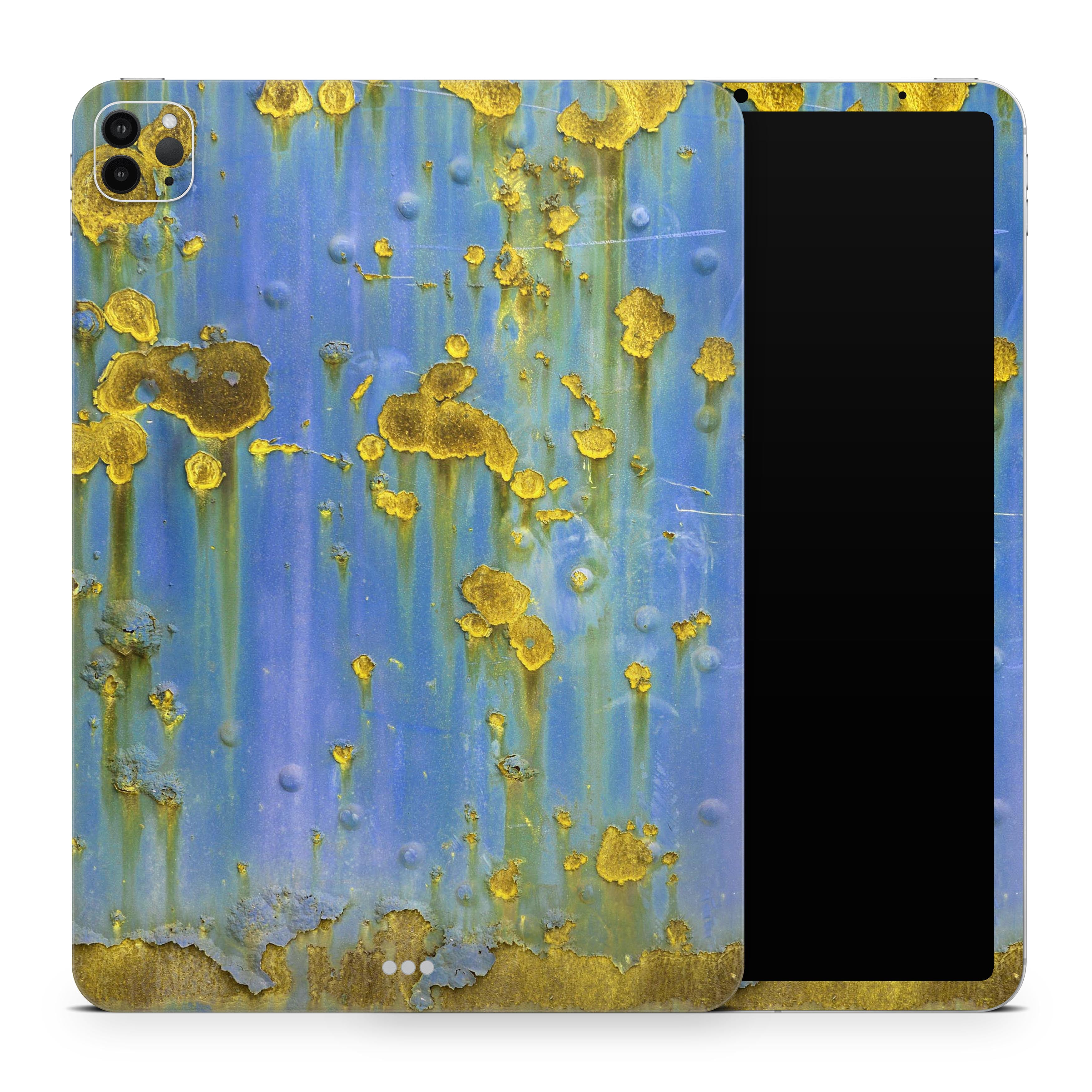 DesignSkinz Blue Metal with Gold Rust Full-Body Skin Decal Wrap Cover ...