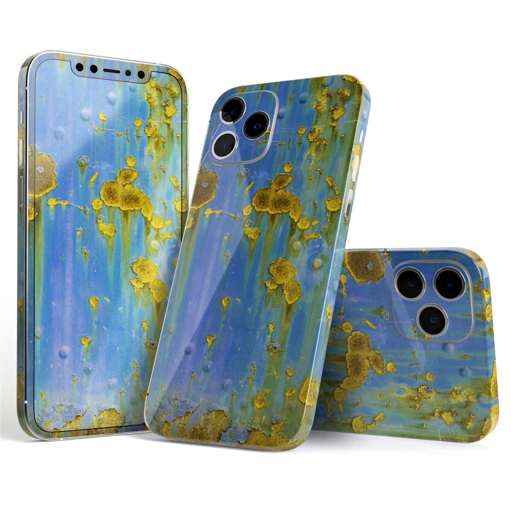 DesignSkinz Blue Metal with Gold Rust Full-Body Skin Decal Wrap Cover ...