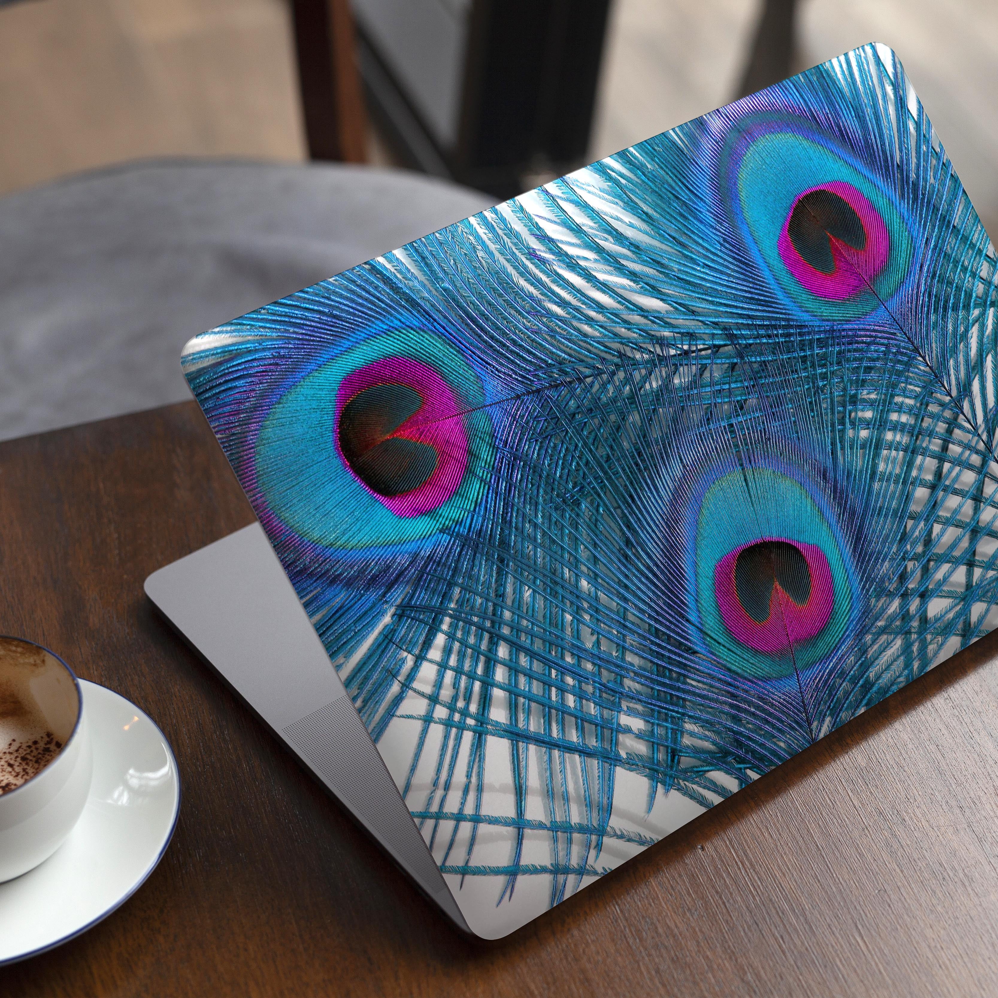 DesignSkinz Blue Peacock Full-Body Skin Decal Wrap Cover for MacBook ...