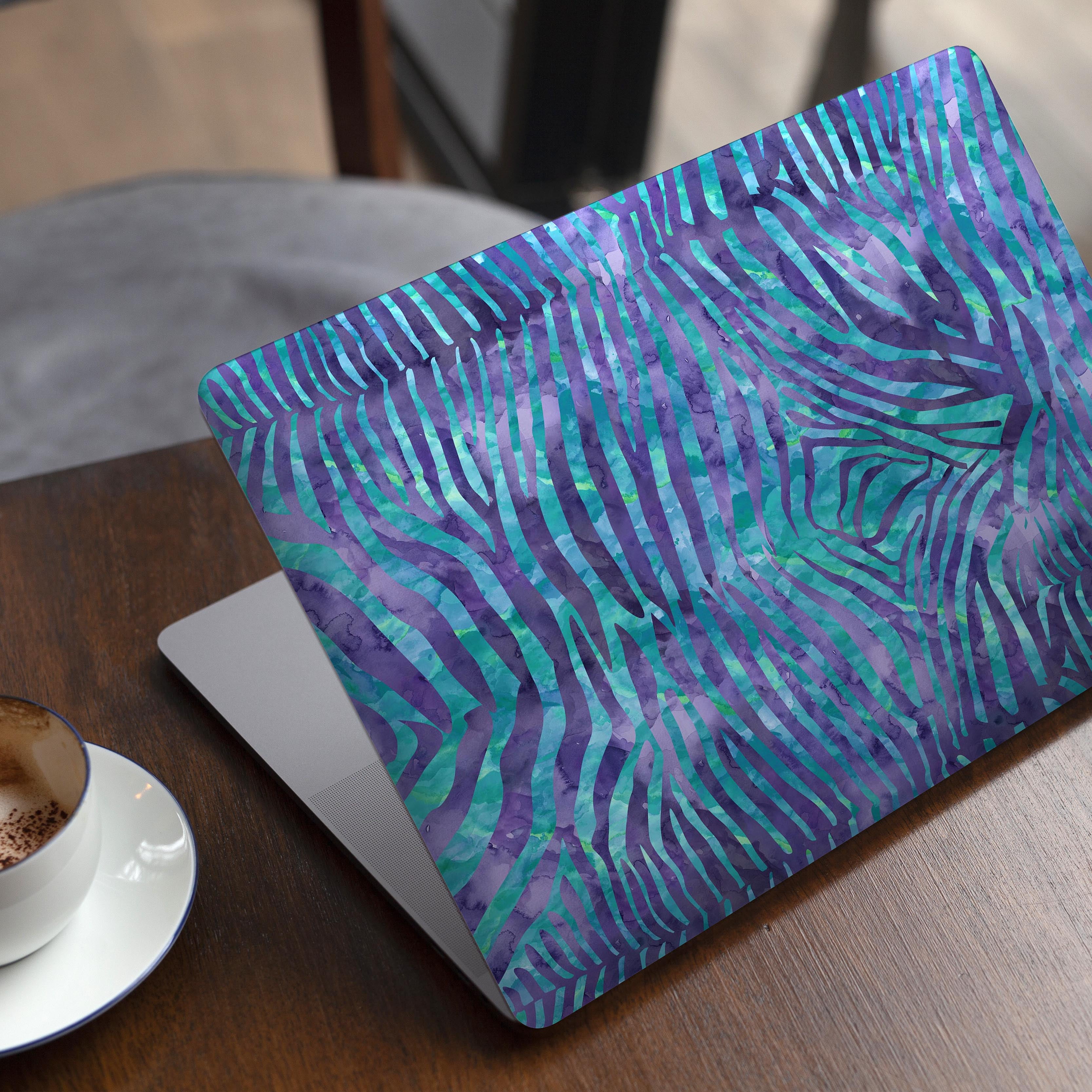 DesignSkinz Blue and Purple Watercolor Zebra Pattern Full-Body Skin ...