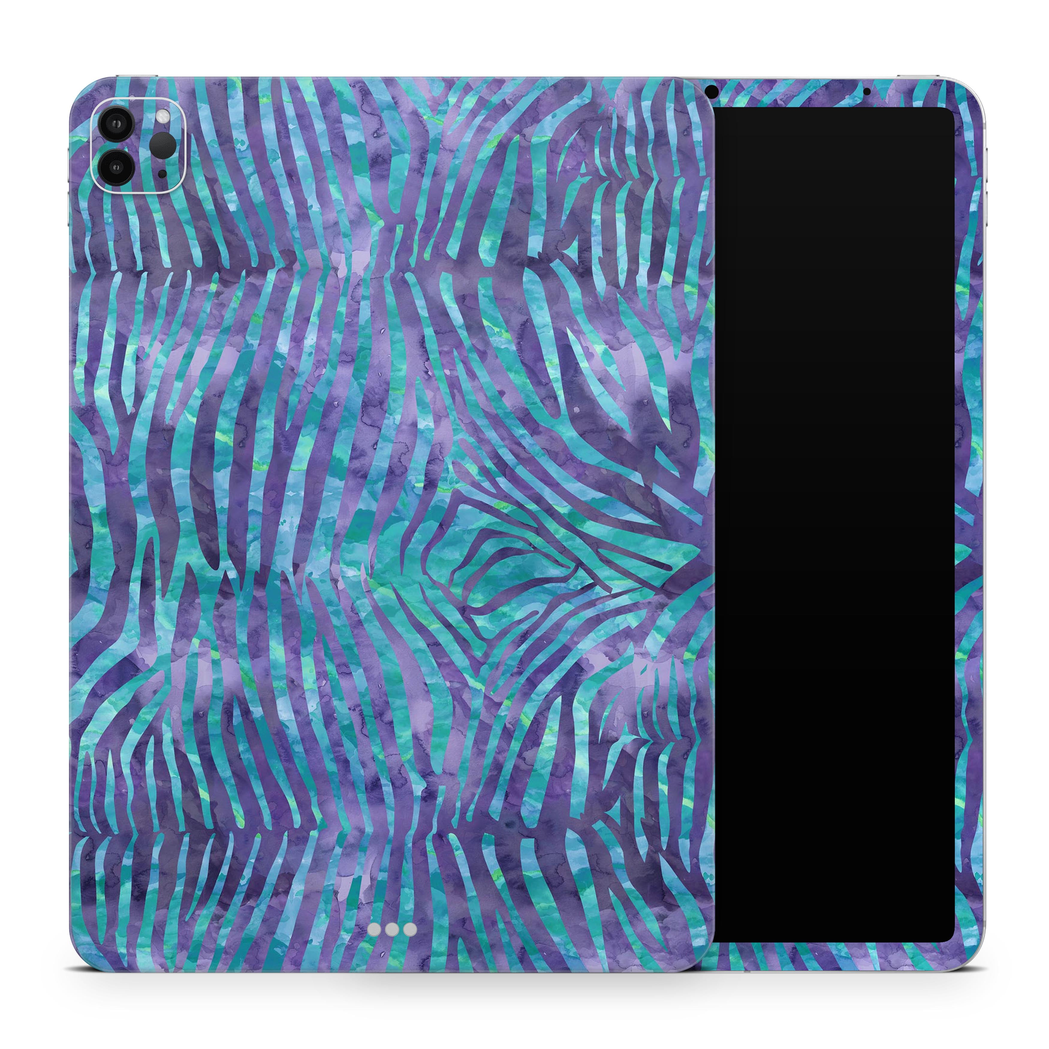 DesignSkinz Blue and Purple Watercolor Zebra Pattern Full-Body Skin ...