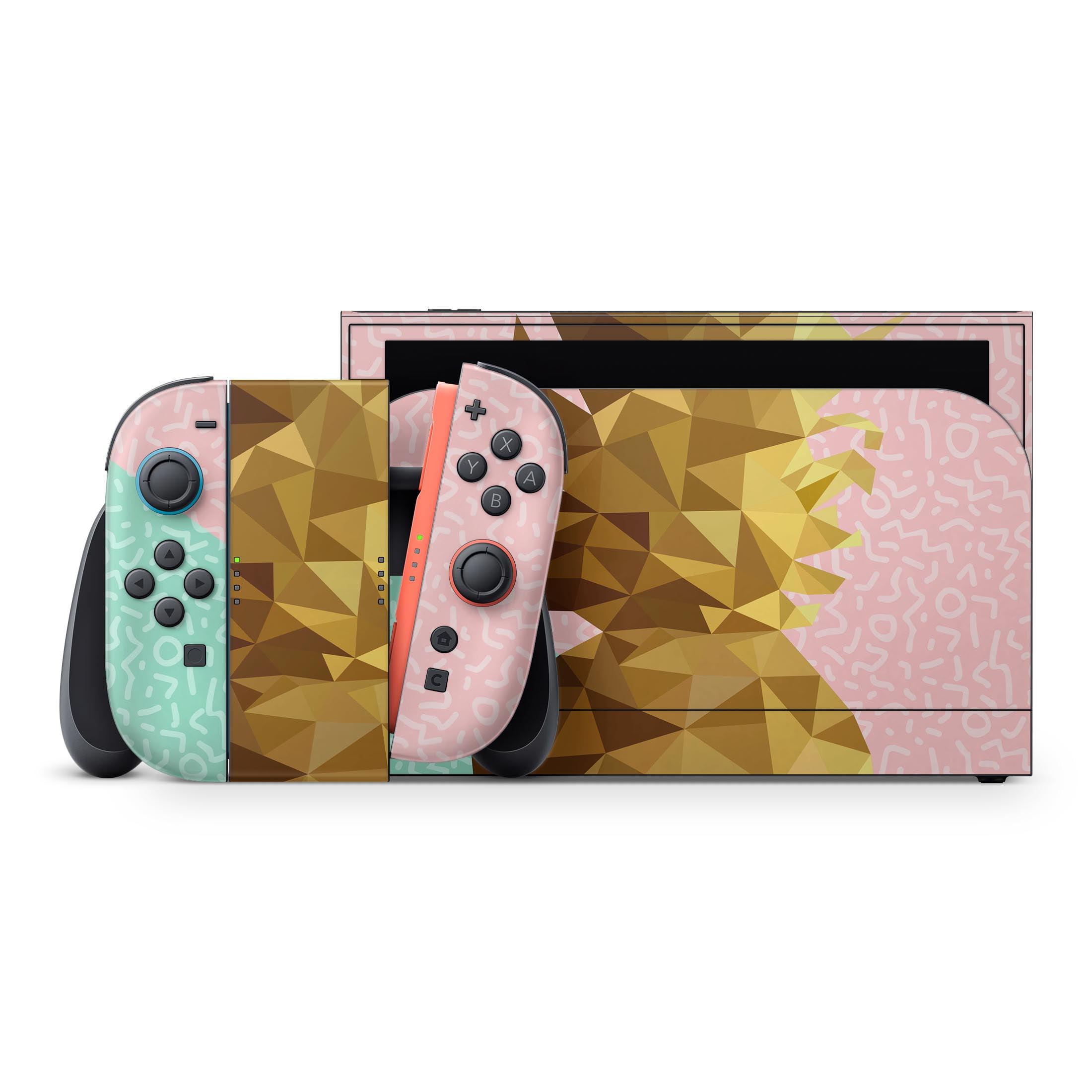 DesignSkinz Geometric Summer Pineapple v1 Full-Body Skin Decal Wrap Cover for Nintendo Switch 2 ...
