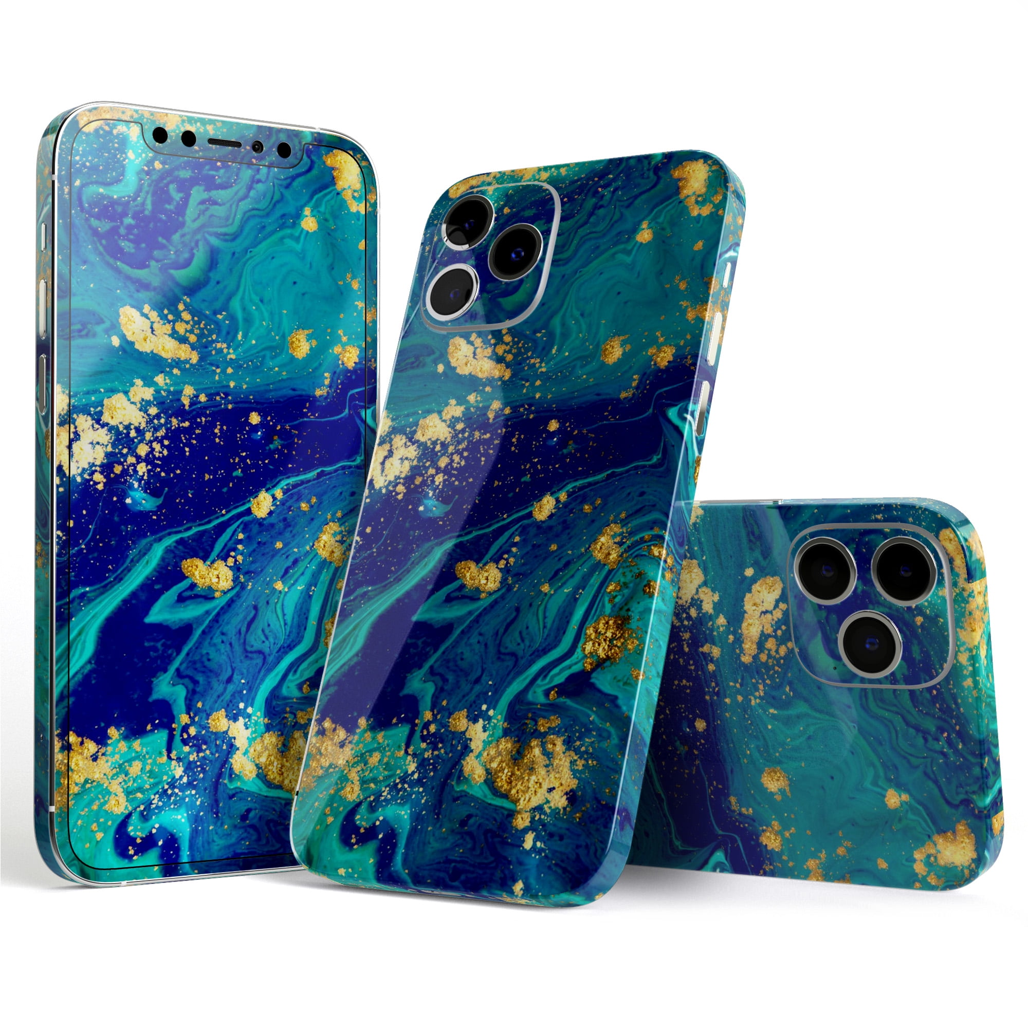 DesignSkinz Gold Flaked Teal Oil Full-Body Skin Decal Wrap Cover for ...