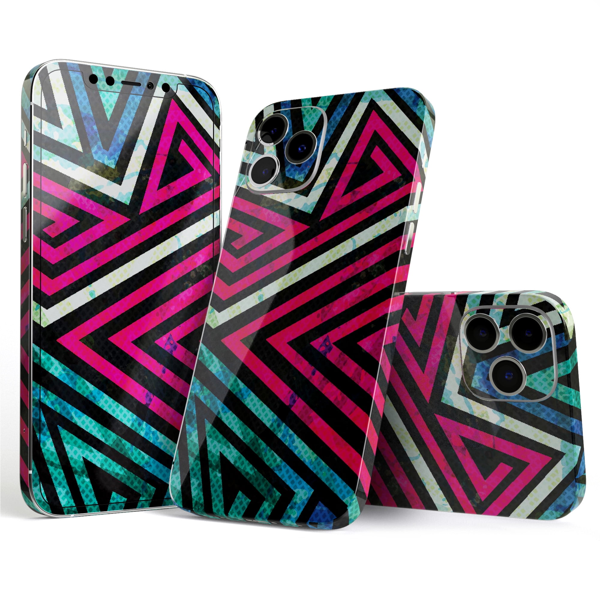 DesignSkinz Grungy Neon Triangular Zig Zag Shapes Full-Body Skin Decal ...
