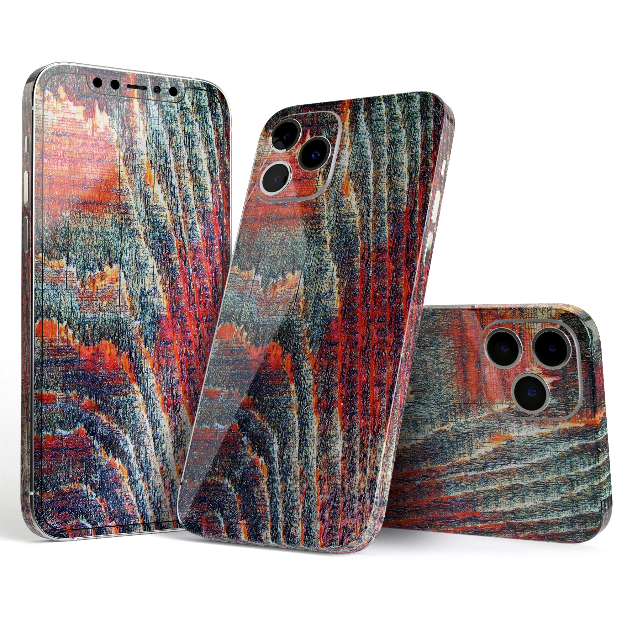 DesignSkinz Grungy Orange and Teal Dyed Wood Surface Full-Body Skin ...