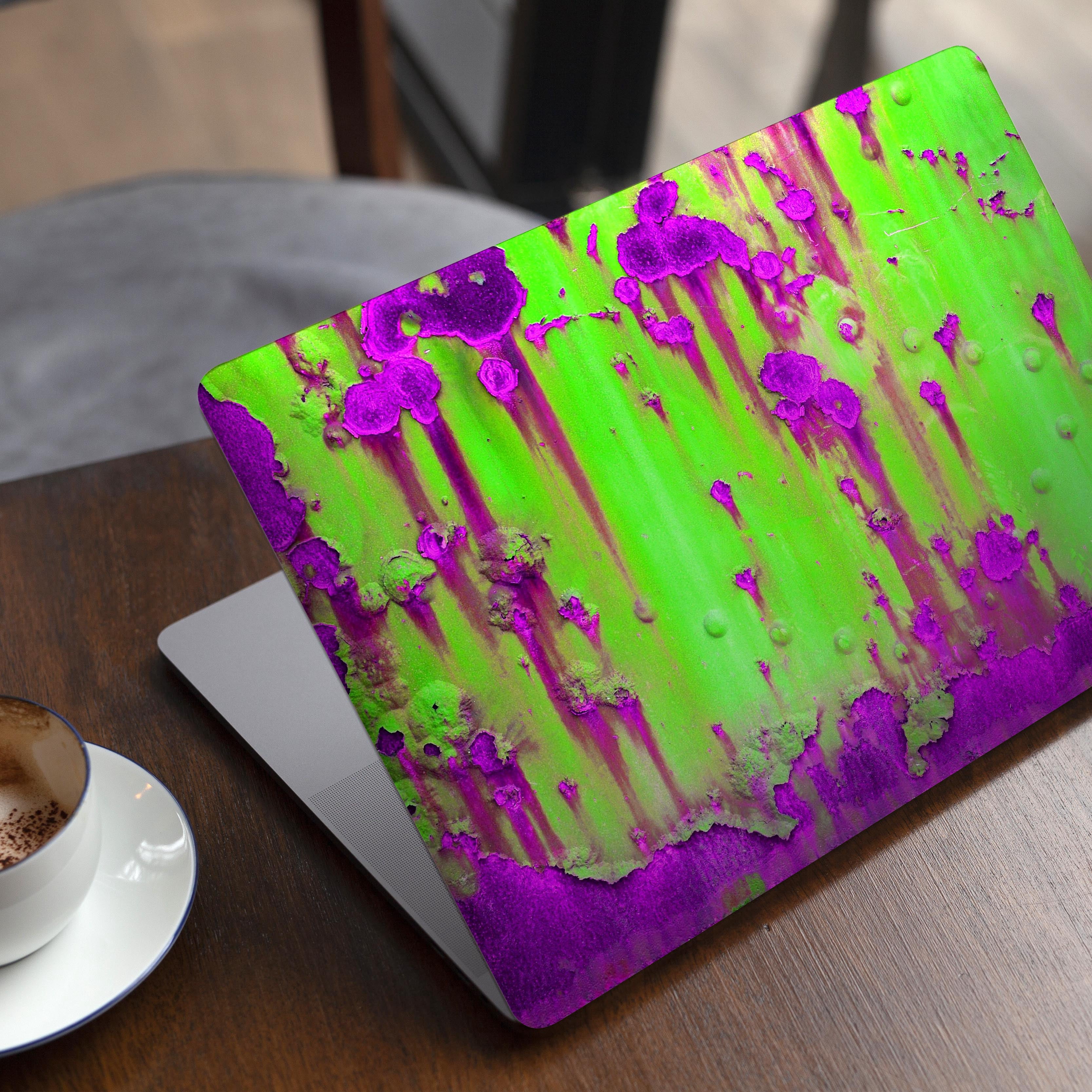 DesignSkinz Lime Green Metal with Hot Purple Rust Full-Body Skin Decal ...