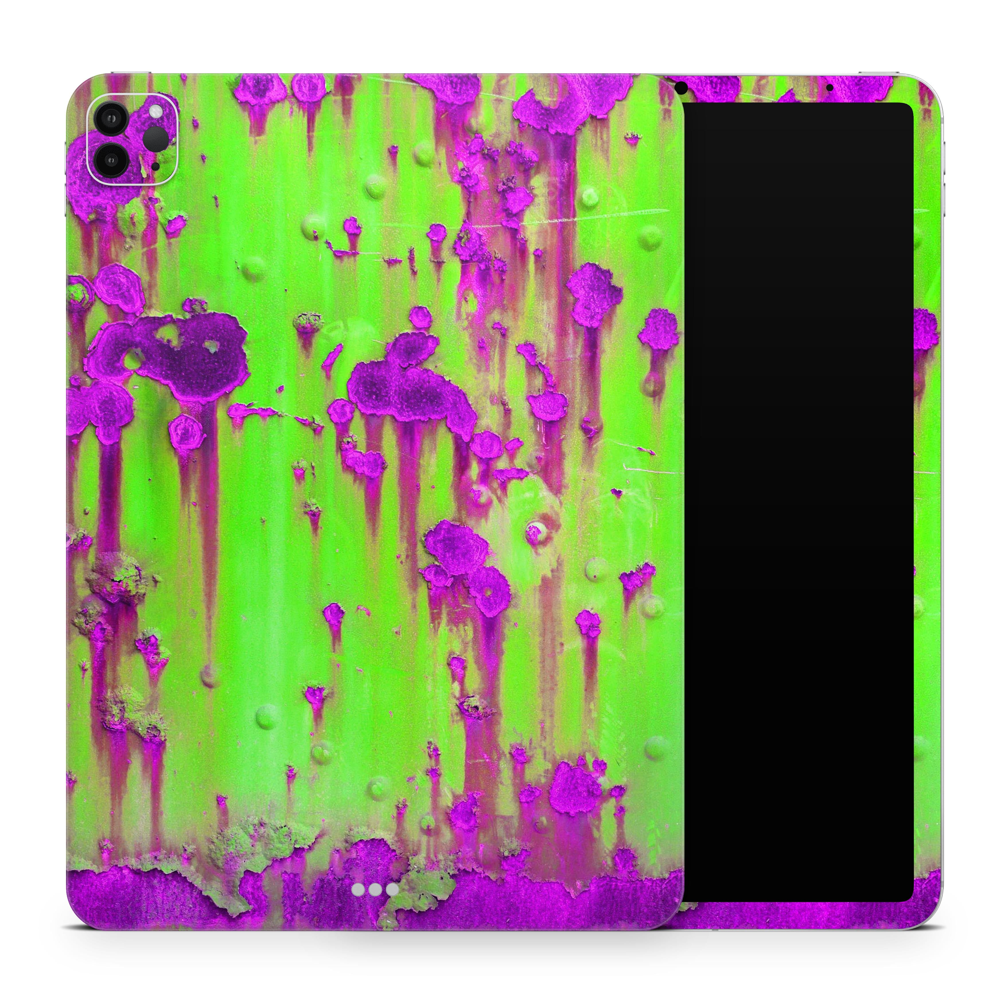 DesignSkinz Lime Green Metal with Hot Purple Rust Full-Body Skin Decal ...
