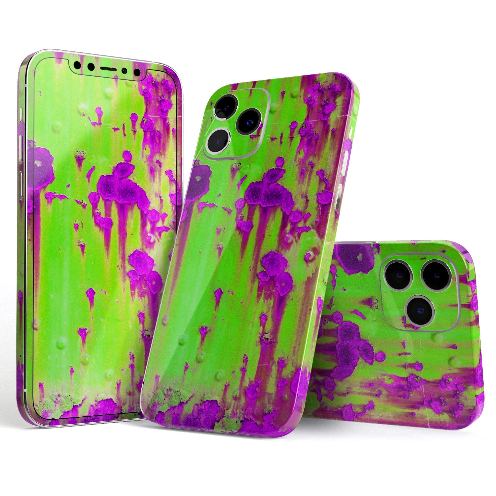 DesignSkinz Lime Green Metal with Hot Purple Rust Full-Body Skin Decal ...
