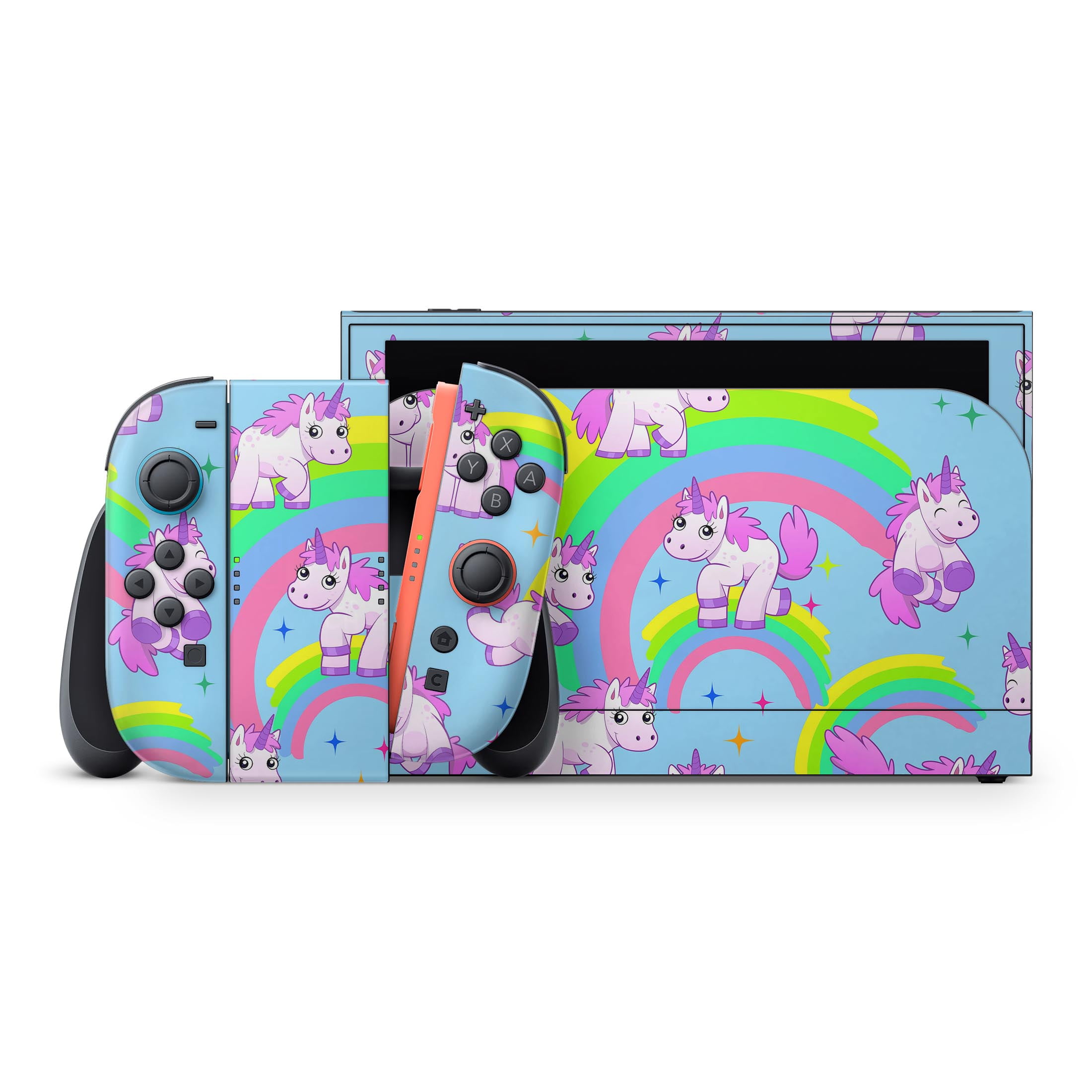 DesignSkinz Magical Cartoon Unicorns Full-Body Skin Decal Wrap Cover for Nintendo Switch 2 ...