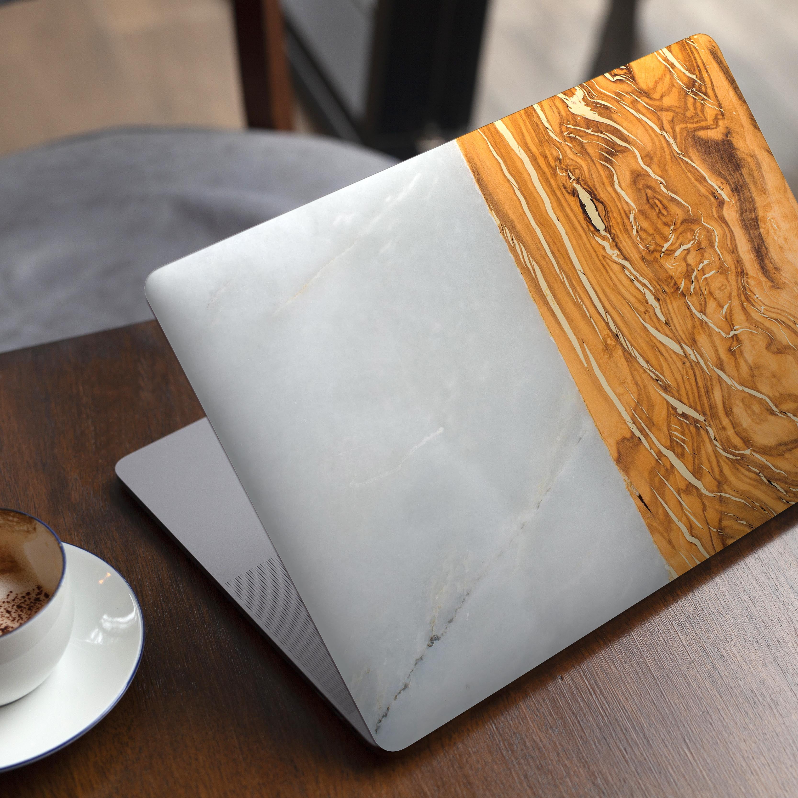 DesignSkinz Marble & Wood Mix V1 Full-Body Skin Decal Wrap Cover for ...