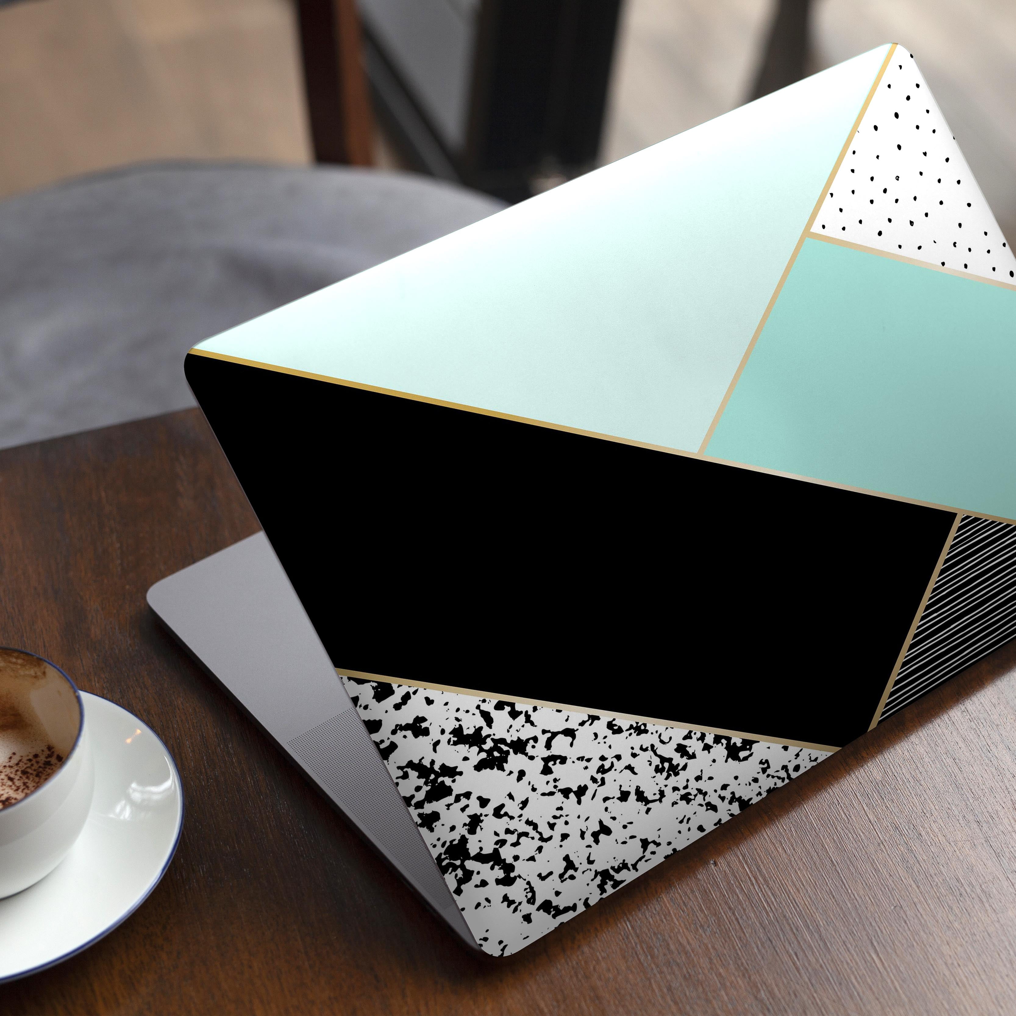 DesignSkinz Minimalistic Mint and Gold Striped V1 Full-Body Skin Decal ...