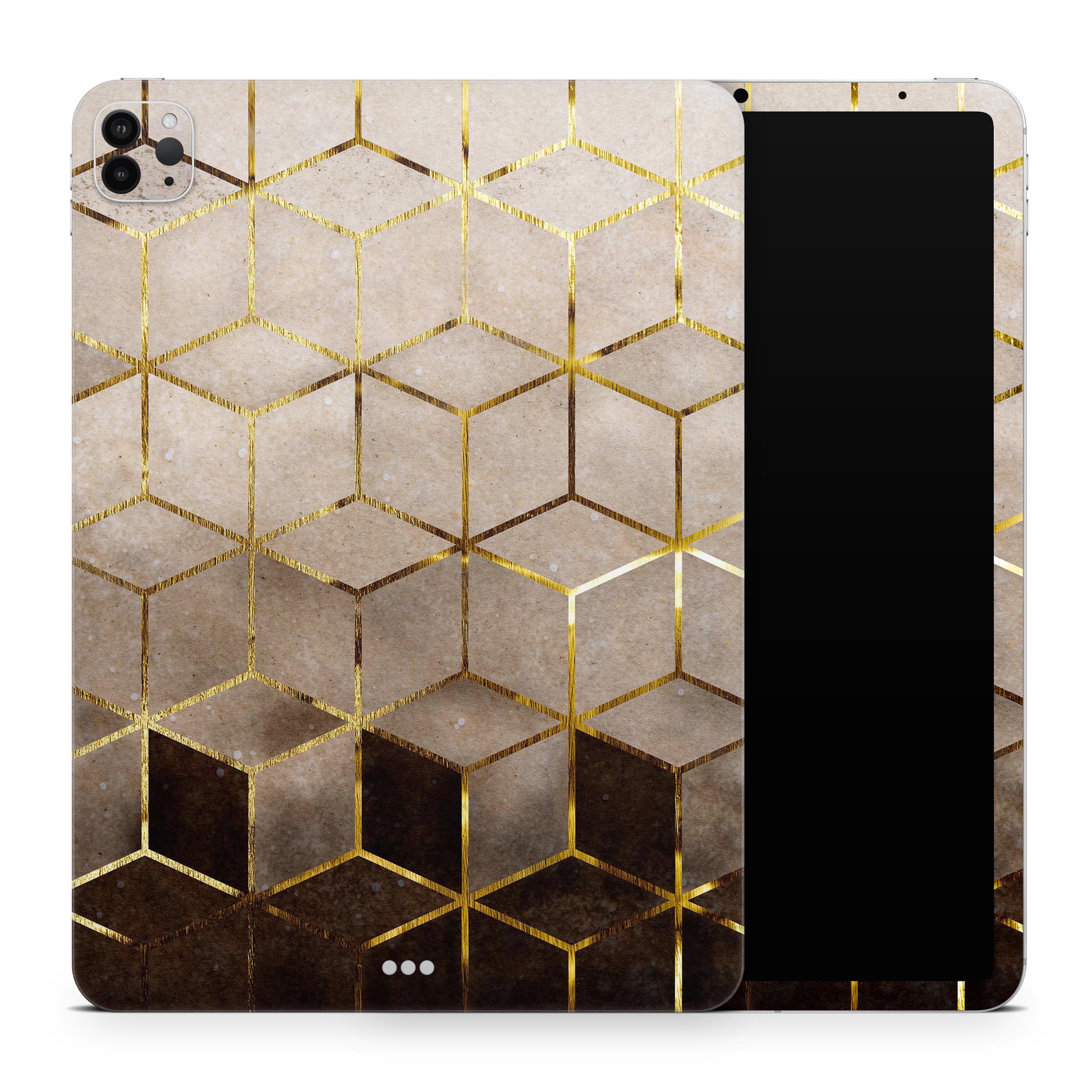 DesignSkinz Modern Gold Hex V1 Full-Body Skin Decal Wrap Cover for iPad ...