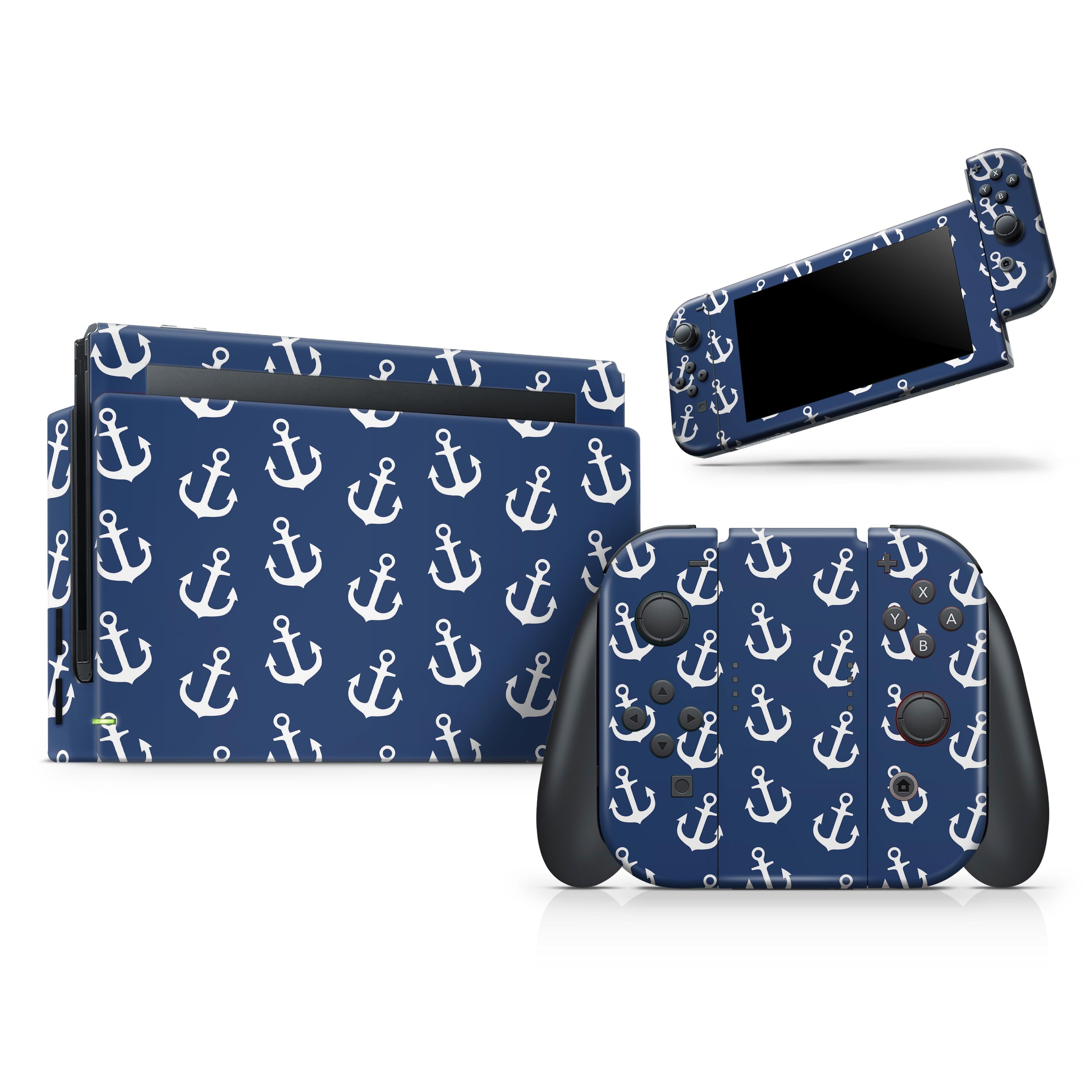 DesignSkinz Navy and White Micro Anchors Full-Body Skin Decal Wrap ...