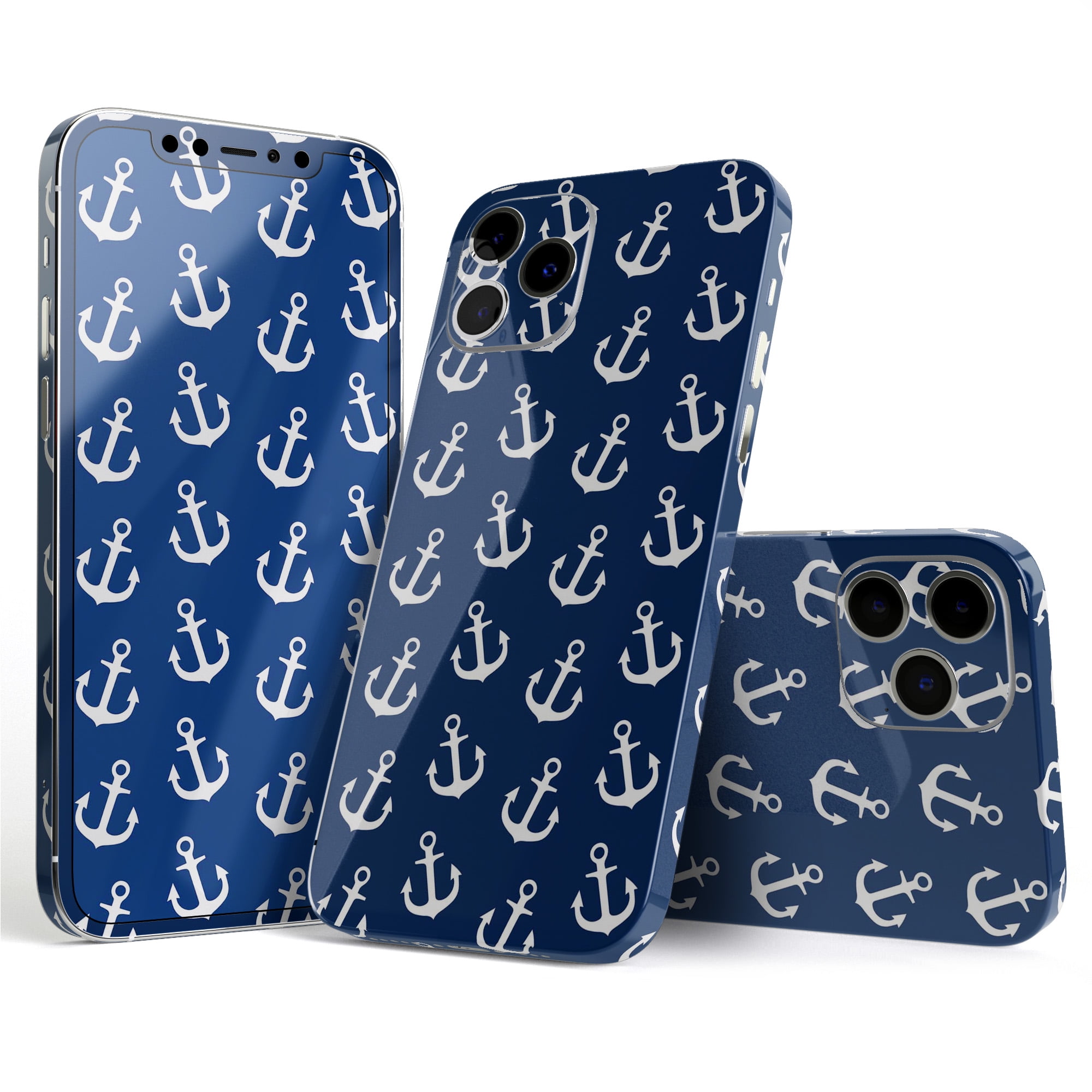 DesignSkinz Navy and White Micro Anchors Full-Body Skin Decal Wrap ...