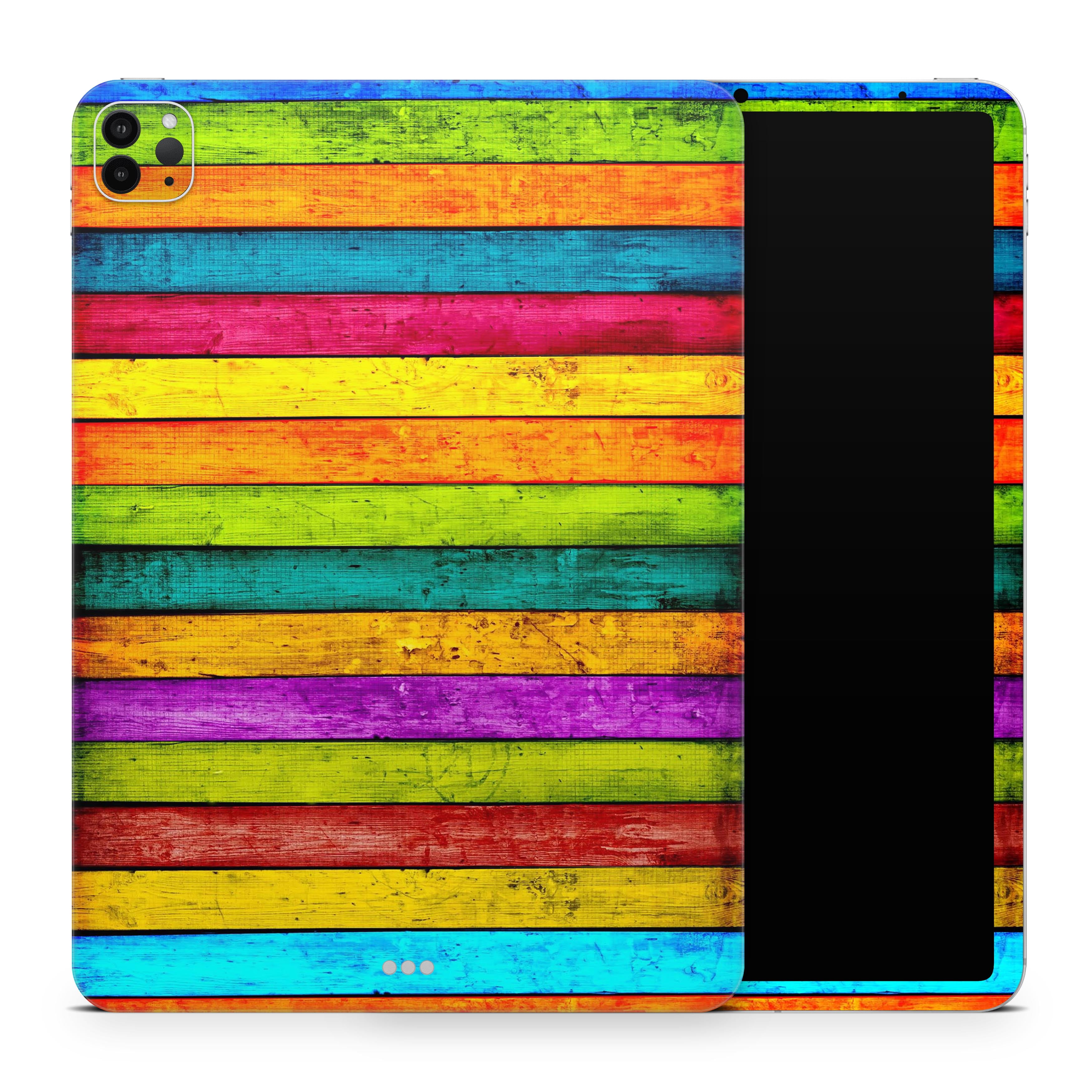 DesignSkinz Neon Wood Planks Full-Body Skin Decal Wrap Cover for iPad ...