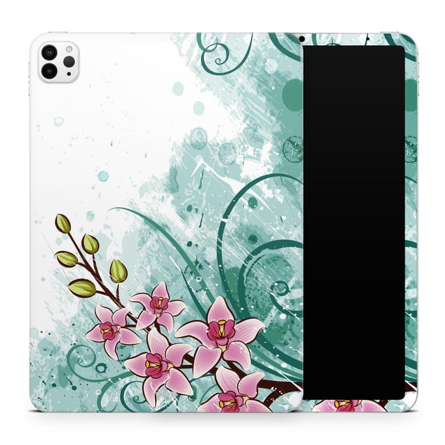 DesignSkinz Pink & Green Watercolor Floral Full-Body Skin Decal Wrap ...