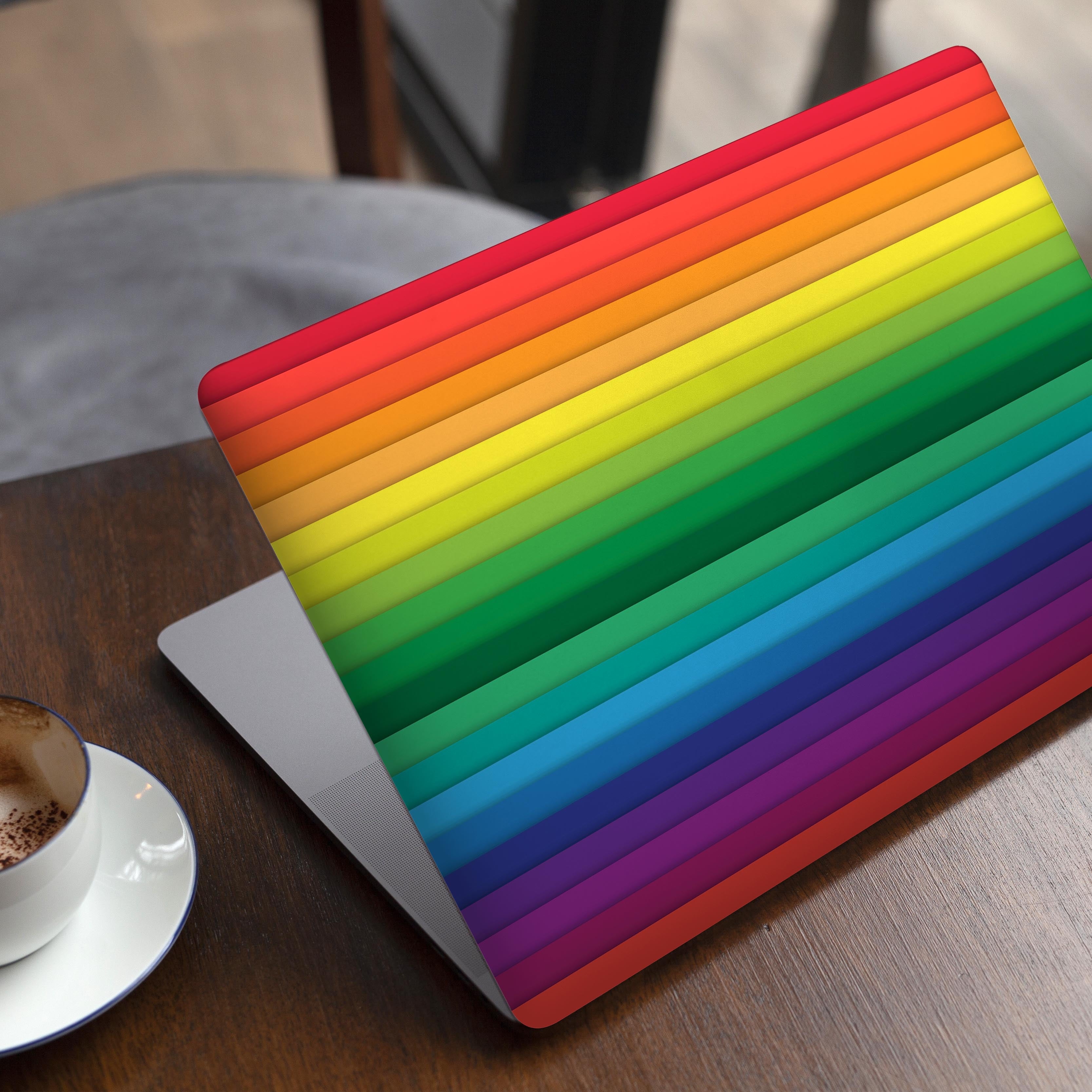 DesignSkinz Rainbow Striped Full-Body Skin Decal Wrap Cover for MacBook ...