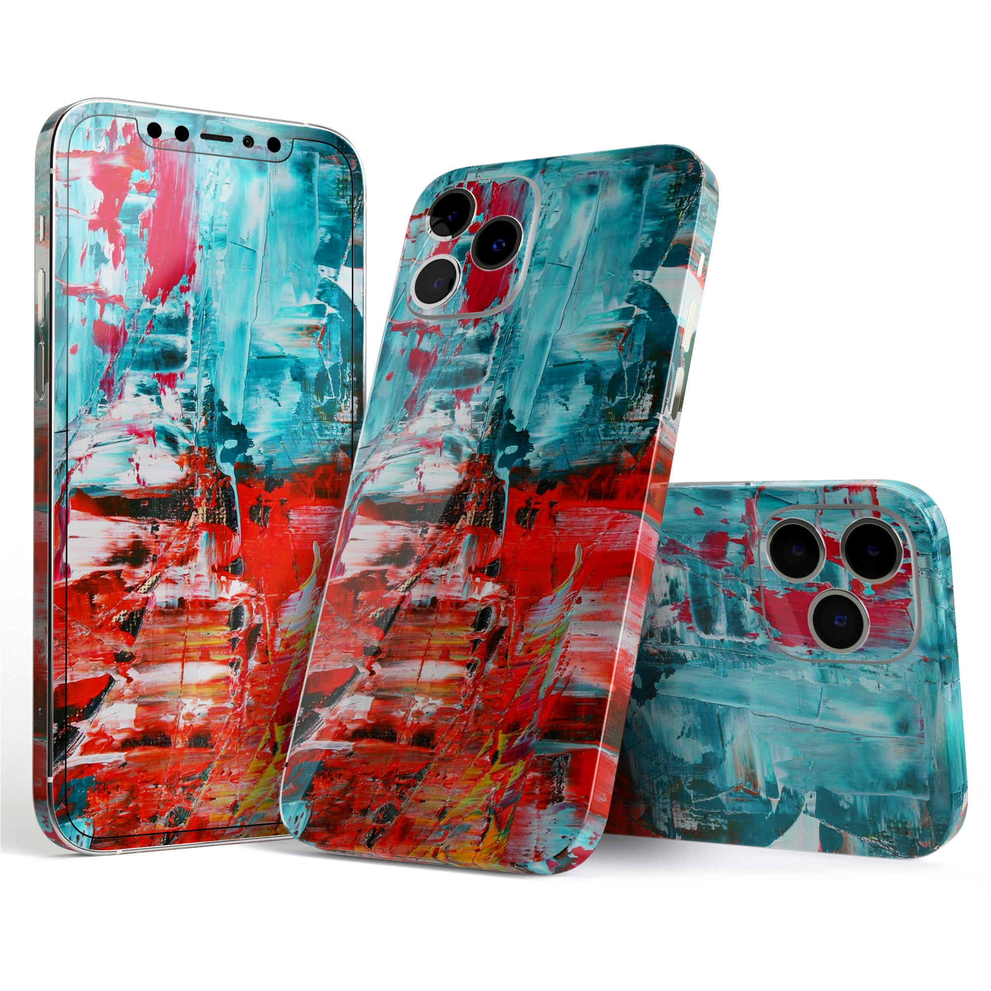 DesignSkinz Red and Blue Abstract Oil Painting Full-Body Skin Decal ...