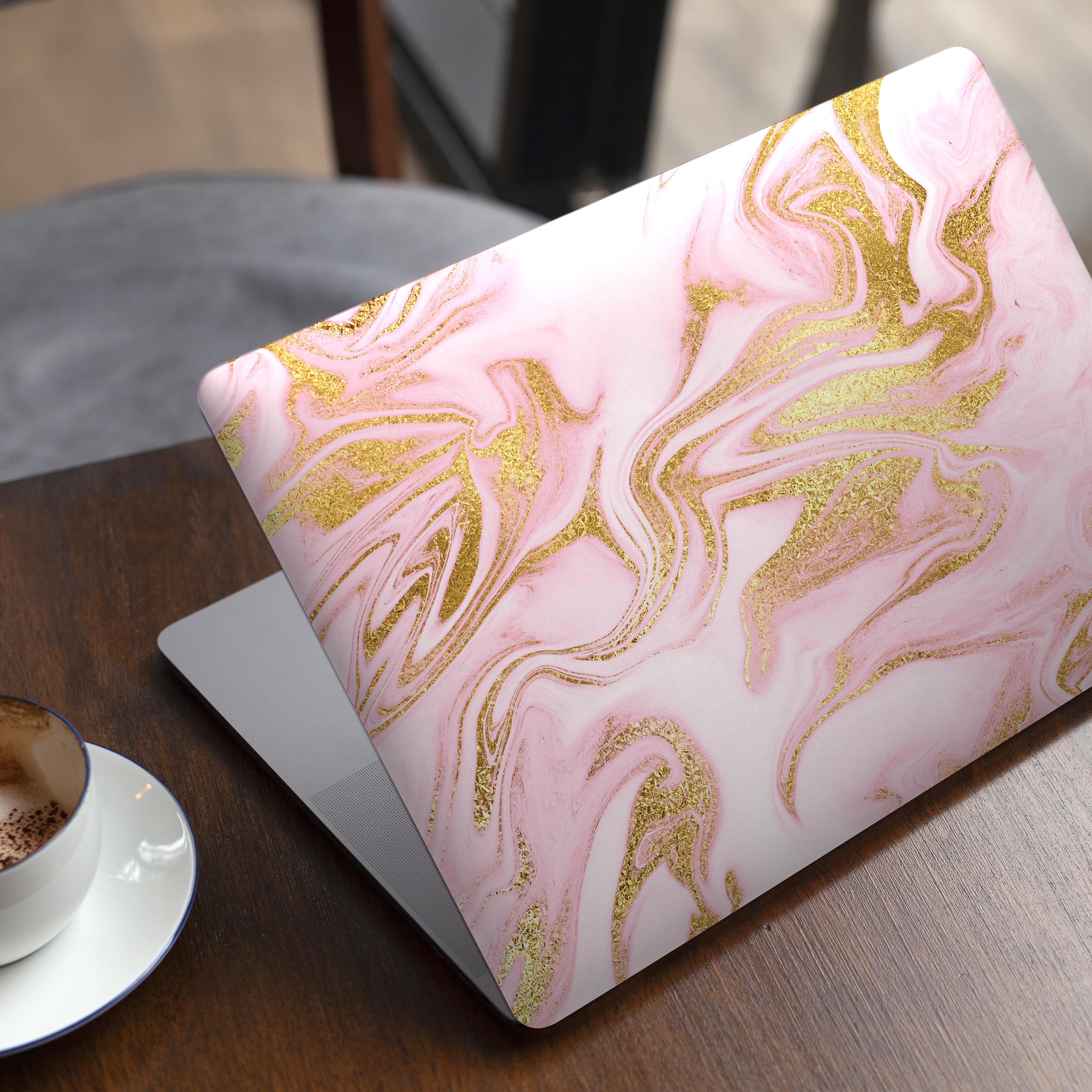 DesignSkinz Rose Pink Marble & Digital Gold Frosted Foil V11 Full-Body ...