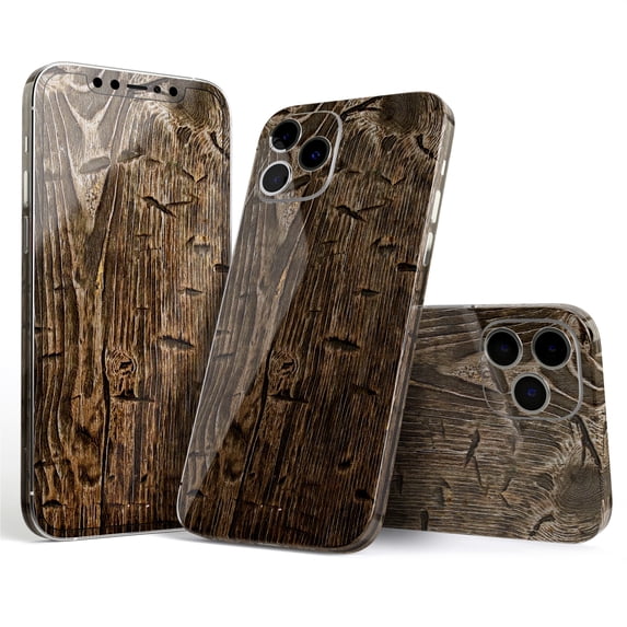 DesignSkinz Rough Textured Dark Wooden Planks Full-Body Skin Decal Wrap ...