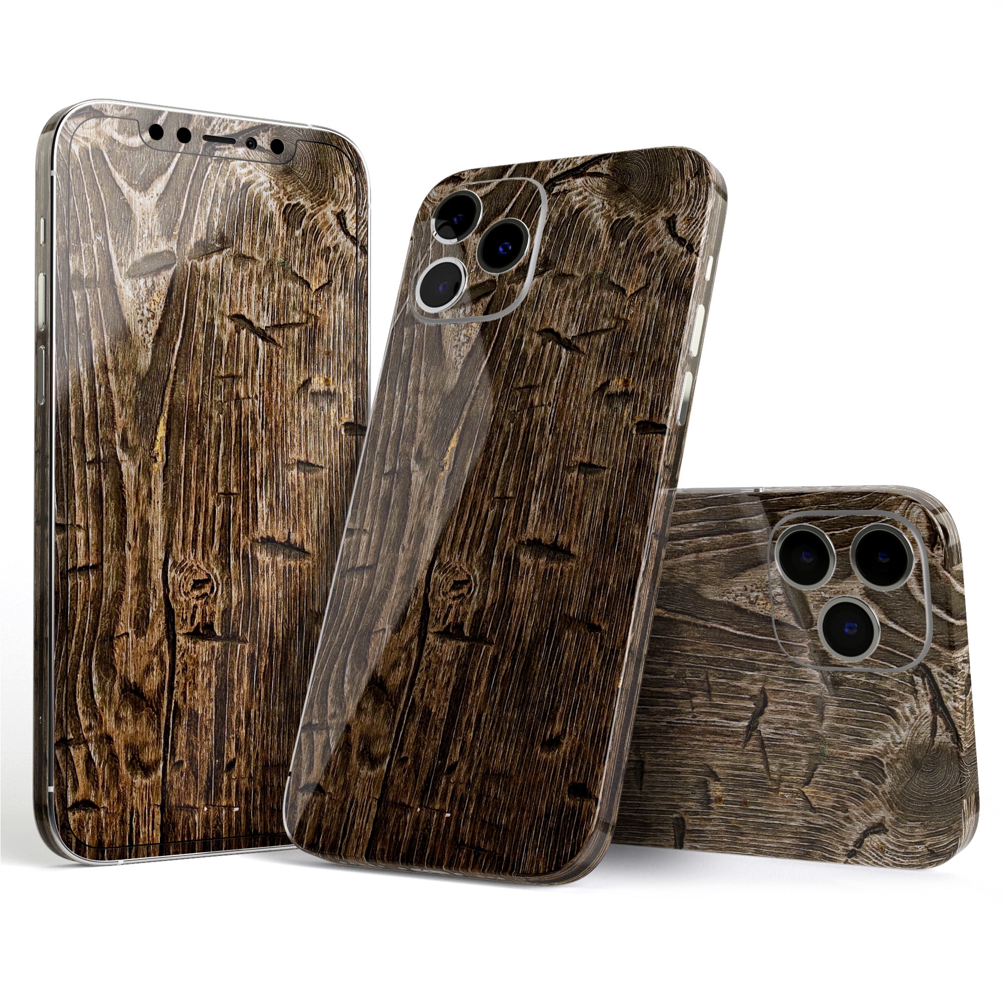 DesignSkinz Rough Textured Dark Wooden Planks Full-Body Skin Decal Wrap ...