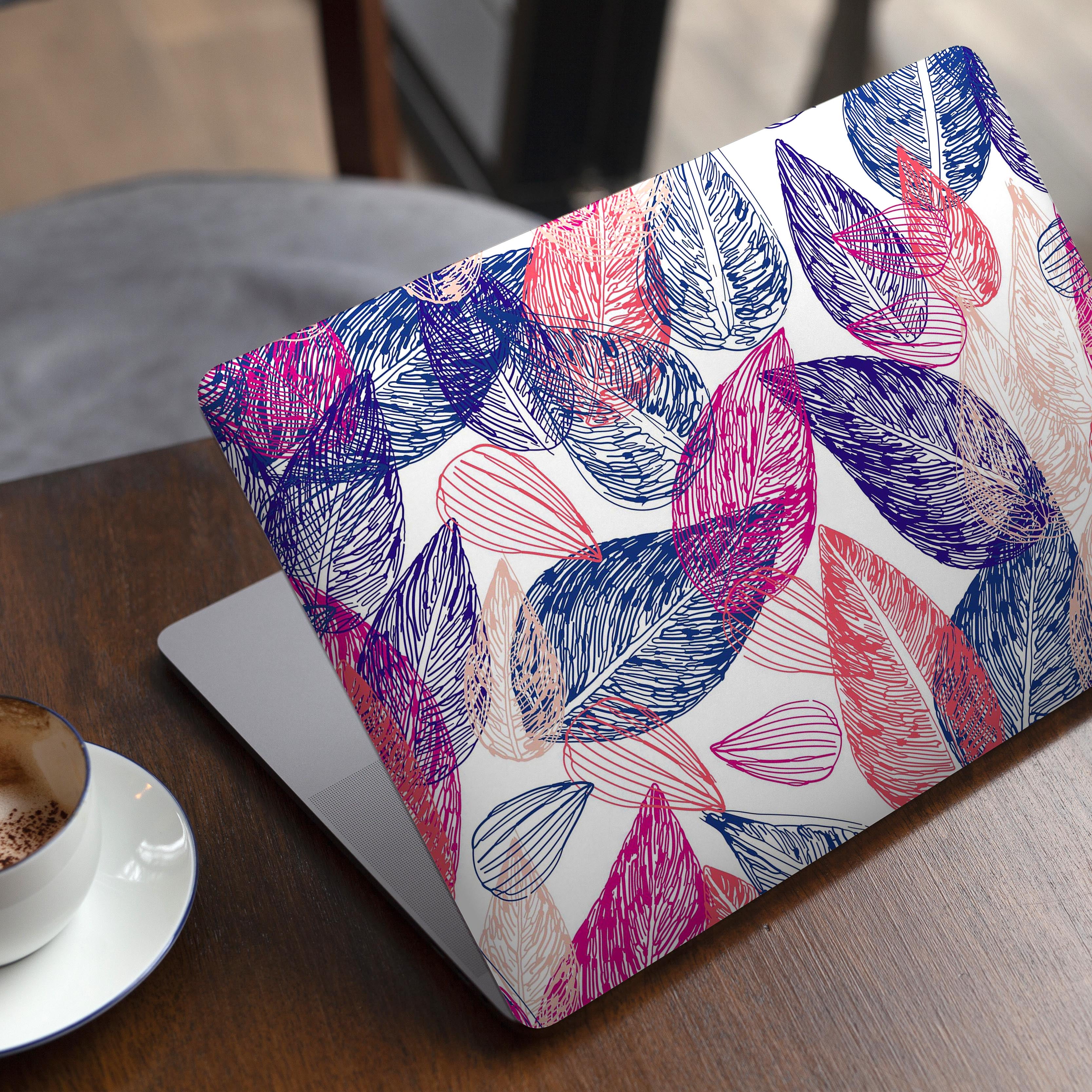 DesignSkinz Seamless Pink & Blue Color Leaves Full-Body Skin Decal Wrap ...