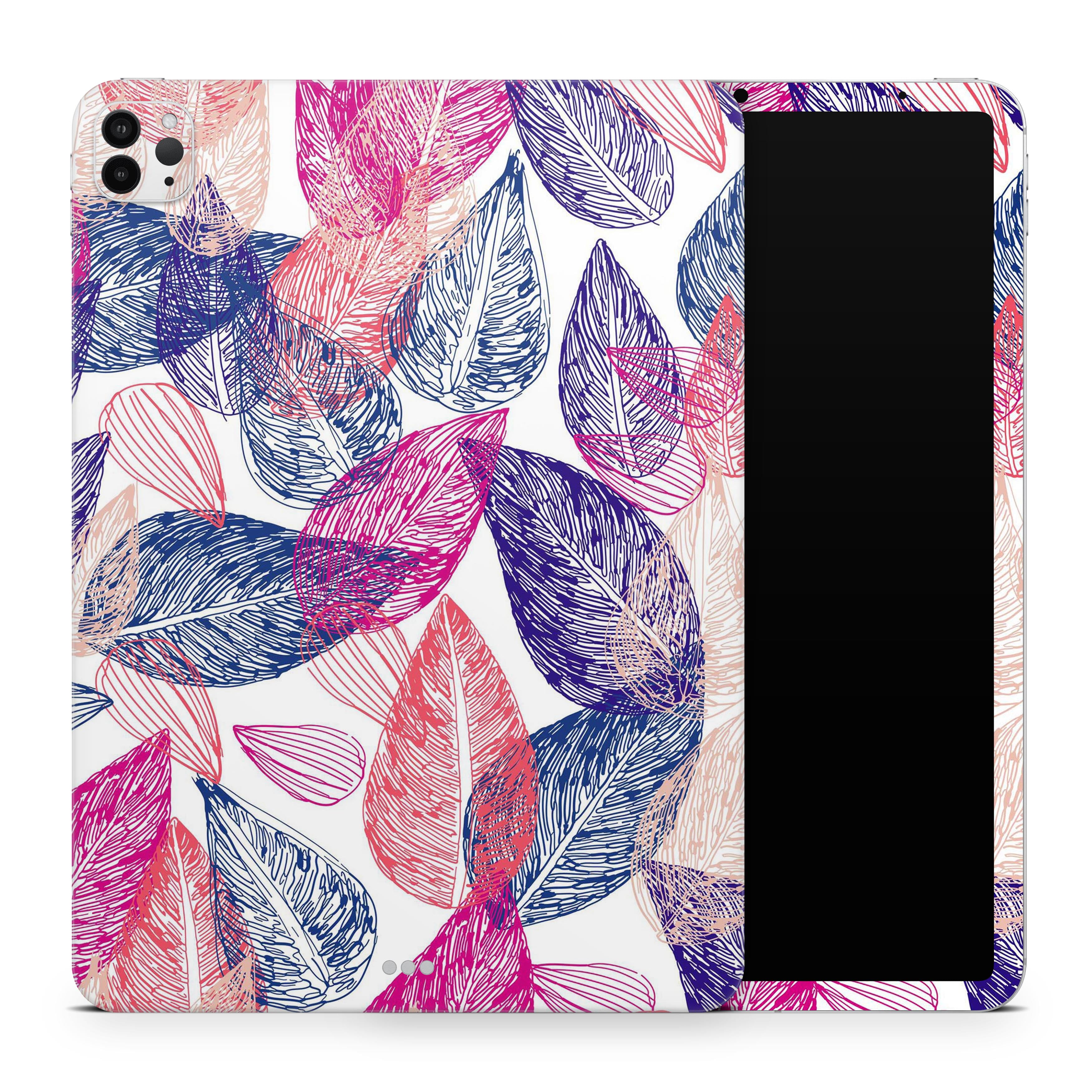 DesignSkinz Seamless Pink & Blue Color Leaves Full-Body Skin Decal Wrap ...