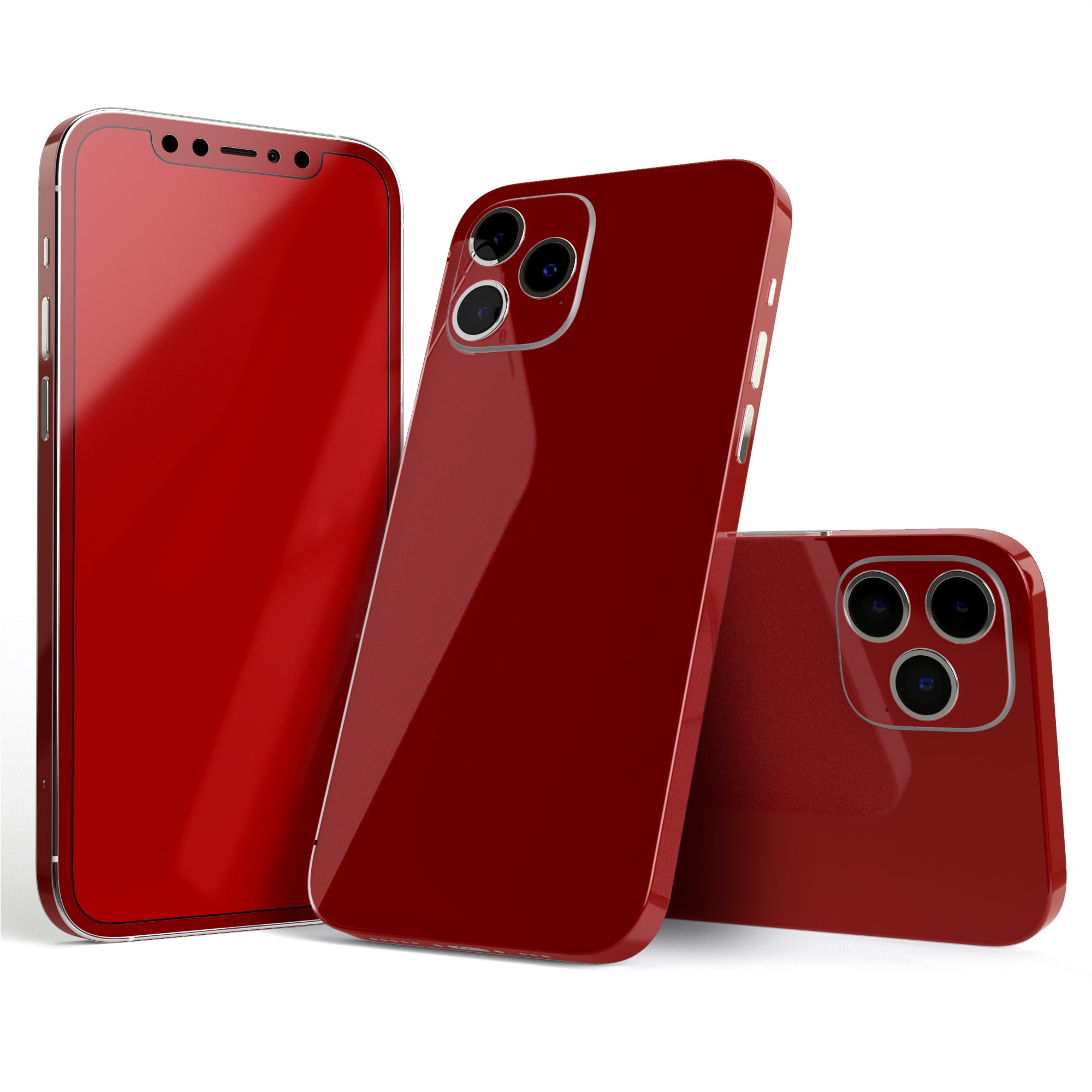 DesignSkinz Solid Dark Red Full-Body Skin Decal Wrap Cover for iPhone ...