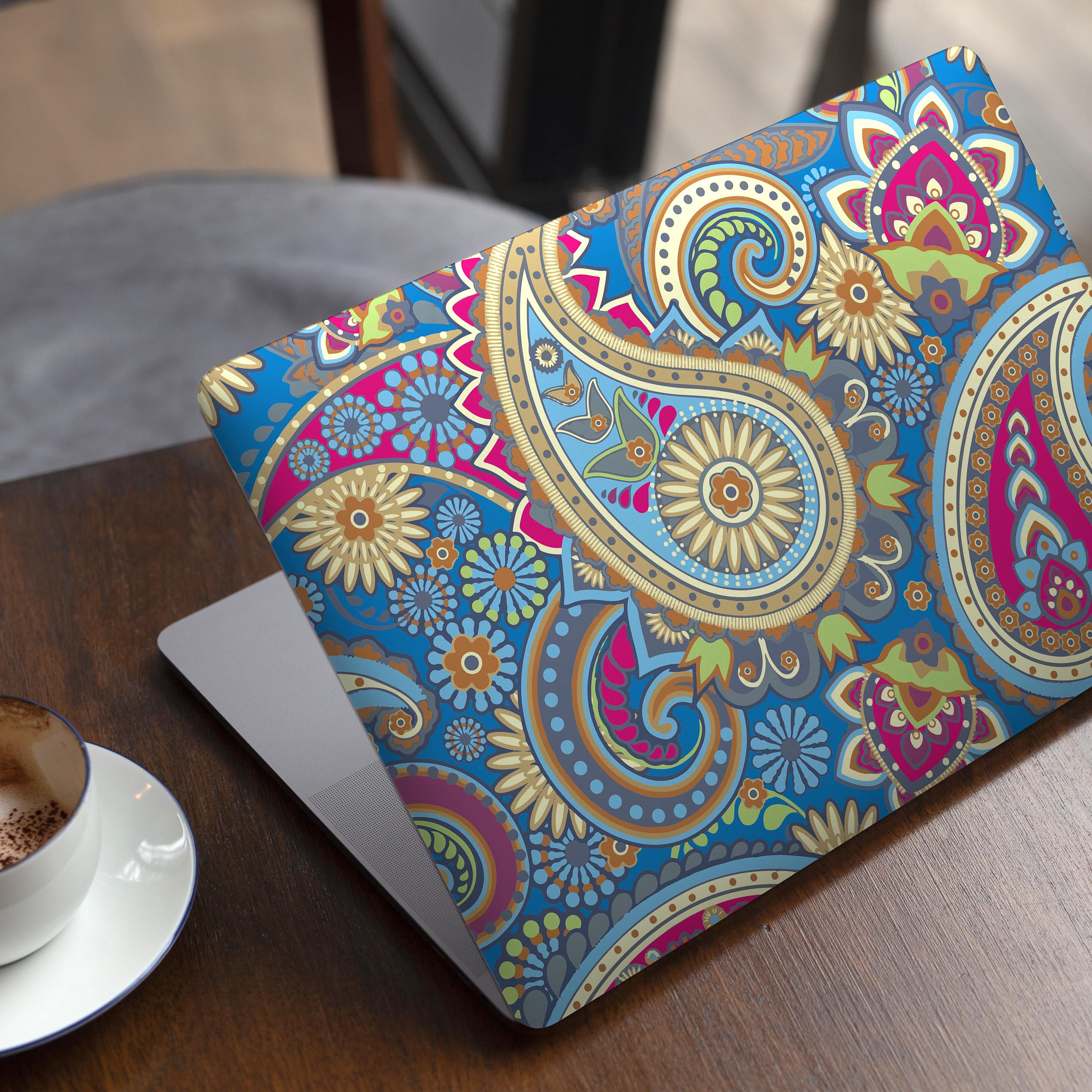 DesignSkinz Subtle Blue & Yellow Paisley Pattern Full-Body Skin Decal ...