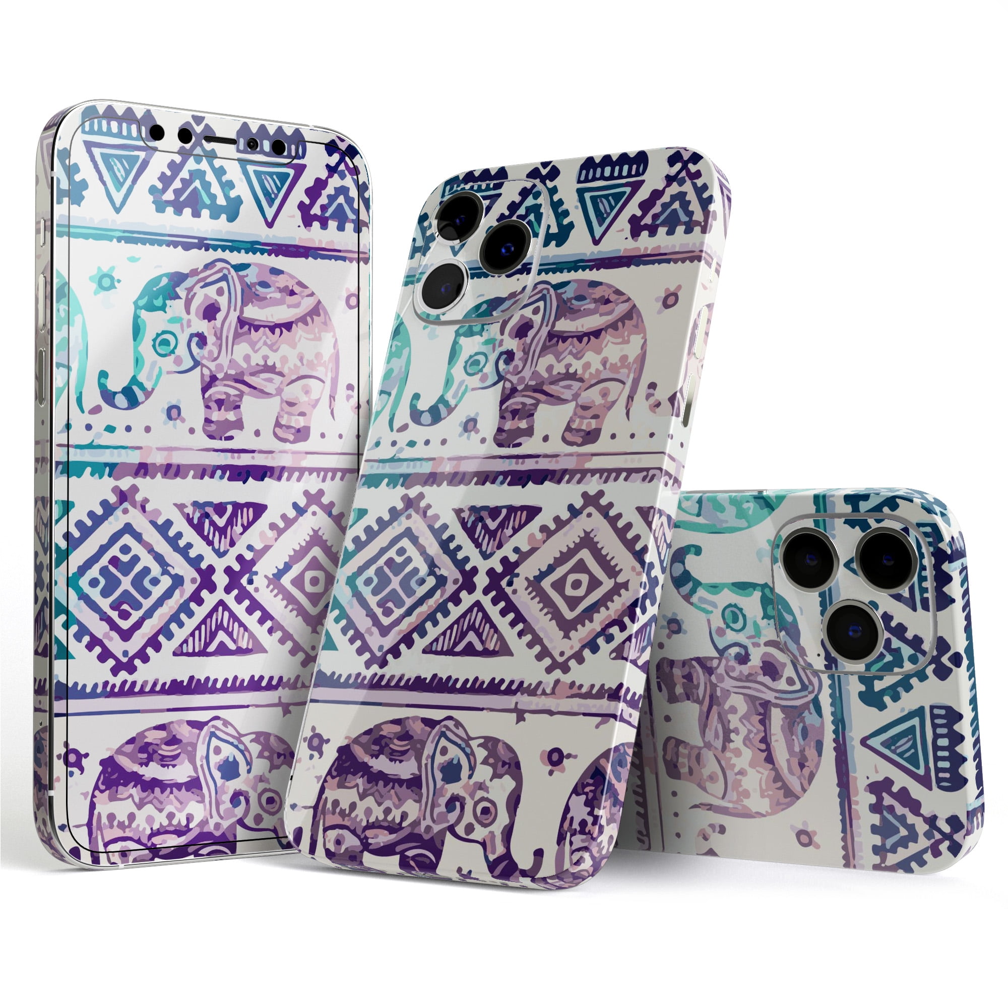 DesignSkinz Tie-Dyed Aztec Elephant Pattern V2 Full-Body Skin Decal Wrap Cover for iPhone SE 2nd ...