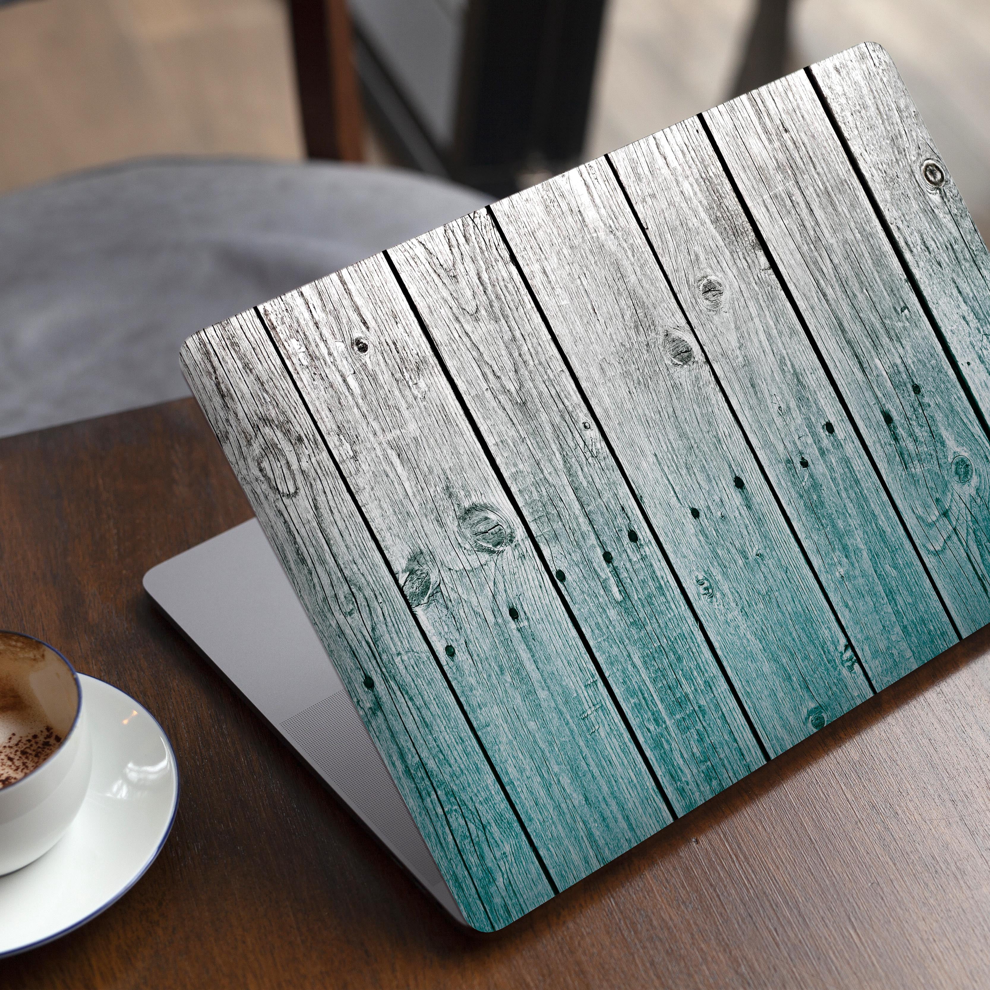 DesignSkinz Trendy Teal to White Aged Wood Planks Full-Body Skin Decal ...