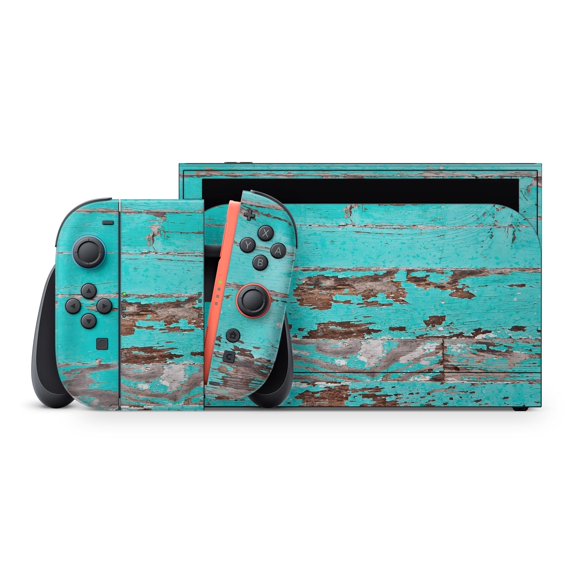 DesignSkinz Turquoise Chipped Paint on Wood Full-Body Skin Decal Wrap ...