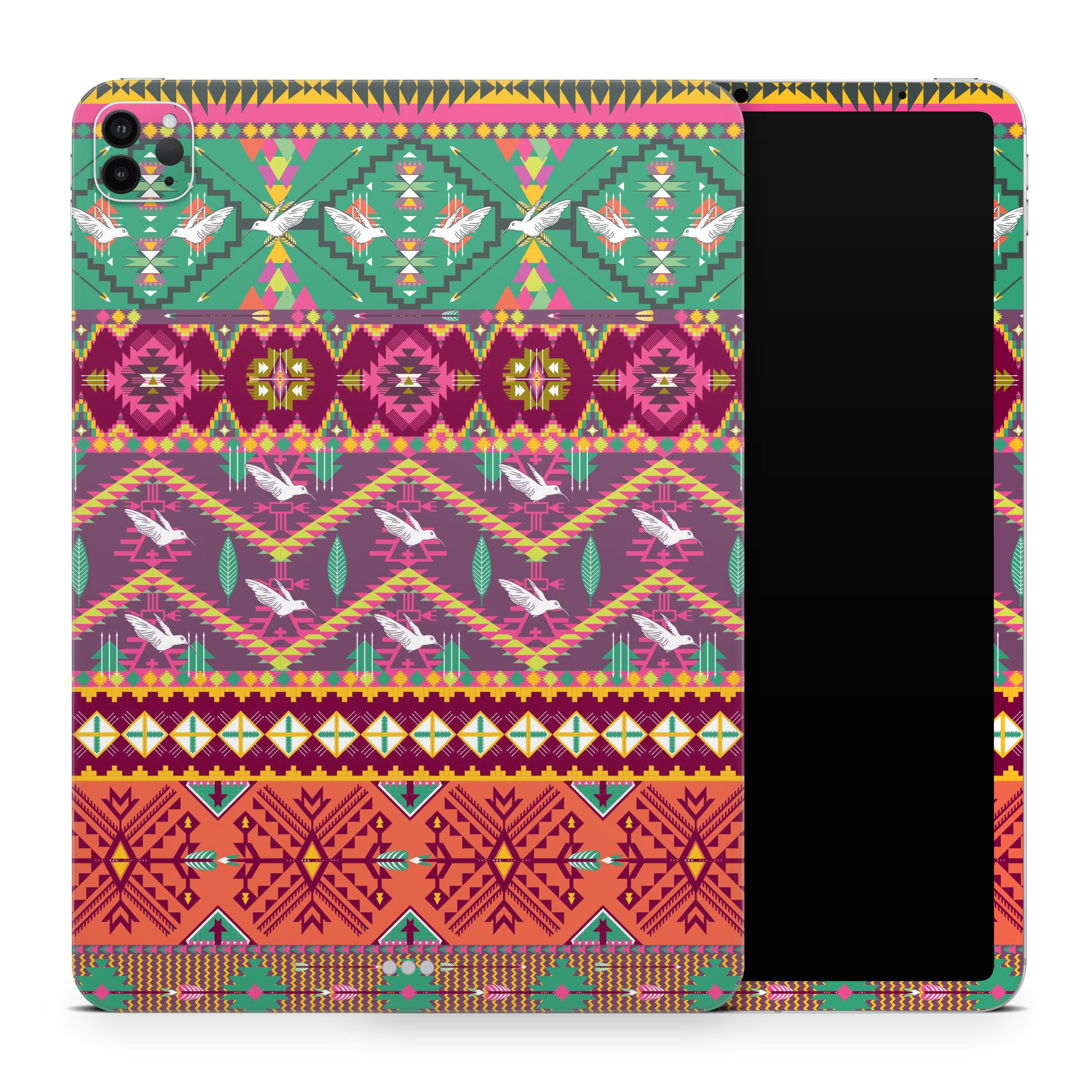 DesignSkinz Vector Aztec Birdy Pattern Full-Body Skin Decal Wrap Cover for iPad Pro 12.9” 4th ...