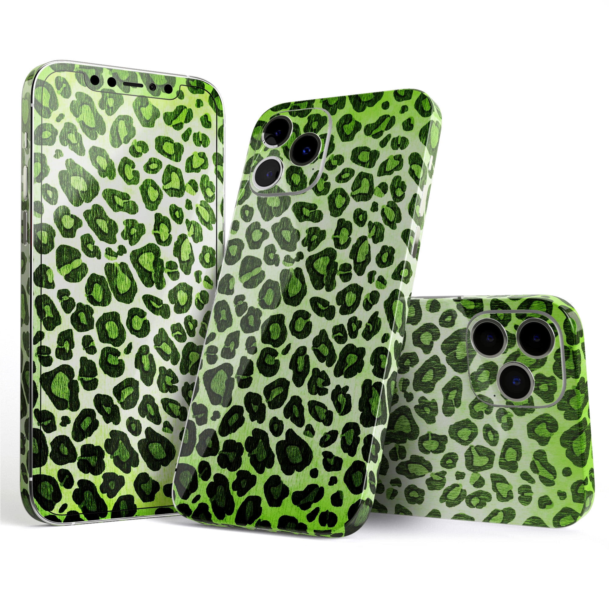 DesignSkinz Vibrant Green Leopard Print Full-Body Skin Decal Wrap Cover ...
